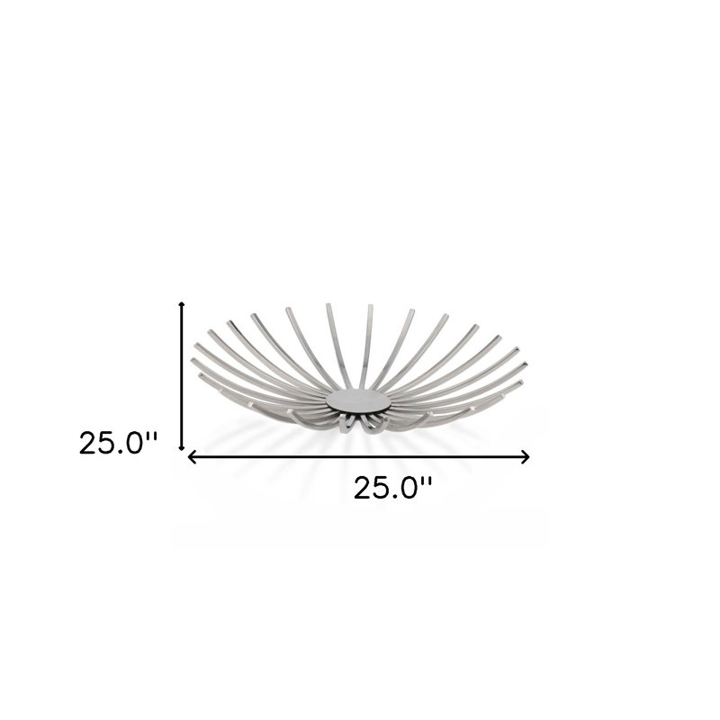 Everly Quinn Shiny Silver Open Spike Centerpiece Bowl | Wayfair