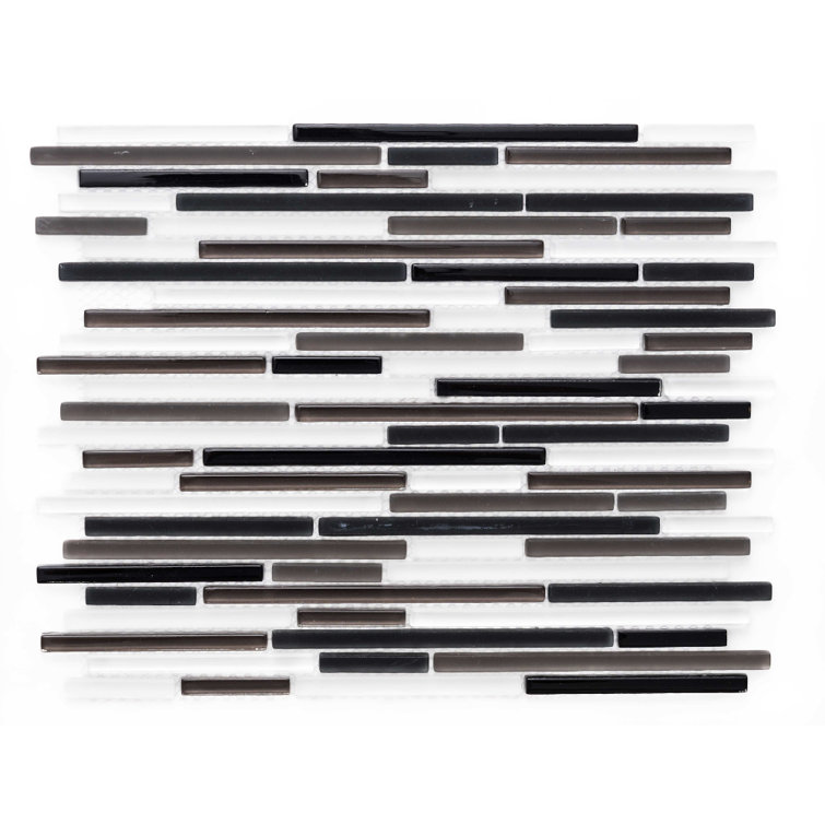 Long Island Mosaics & Tile Metro Random Sized Glass Linear Mosaic Wall ...