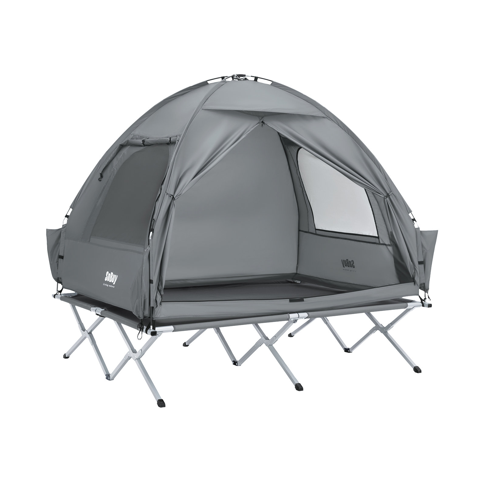 Corrigan Studio Foldable Camping Tent With Bed Air Mattress Sleeping ...