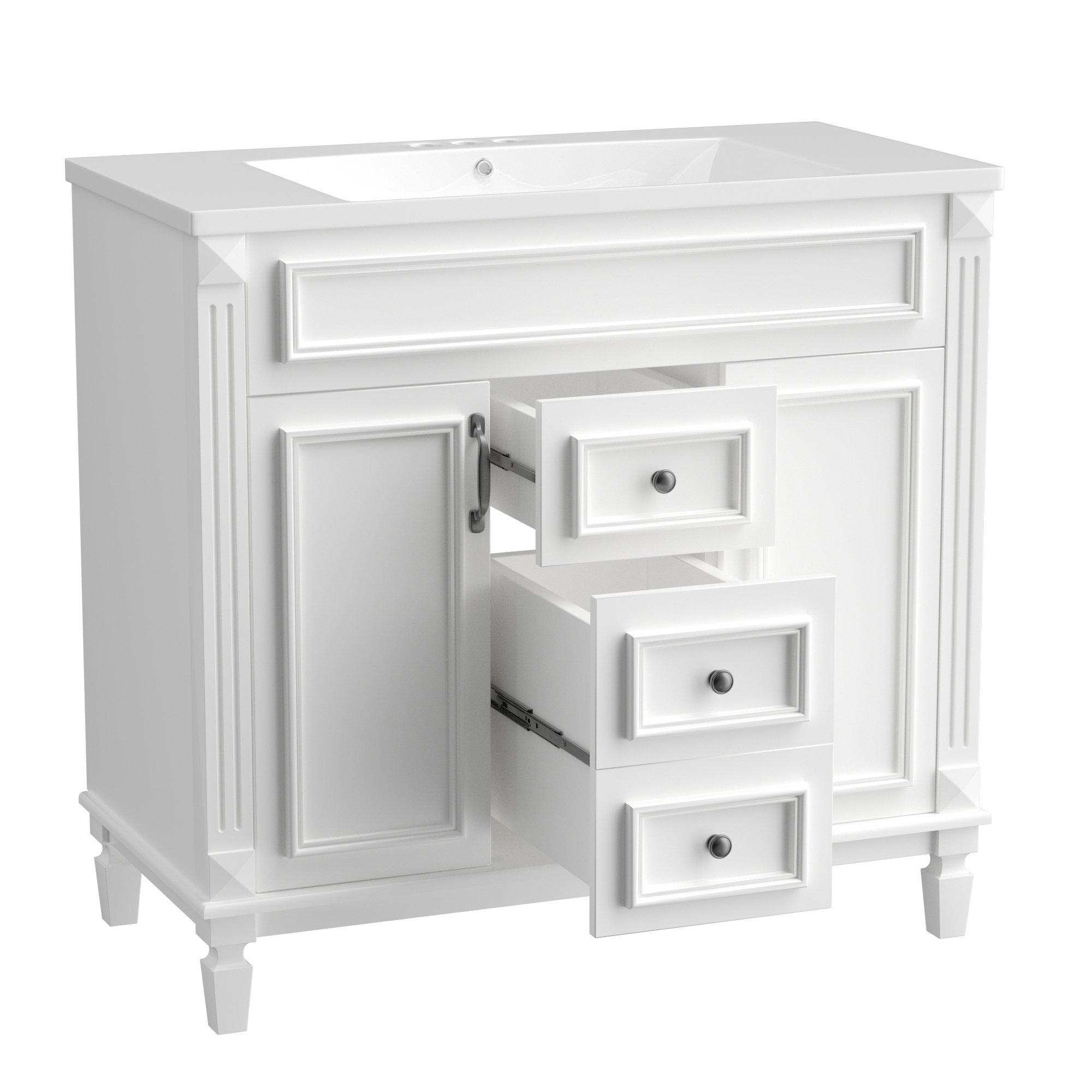 Winston Porter Nasyah 36 Single Bathroom Vanity With Top Wayfair Canada