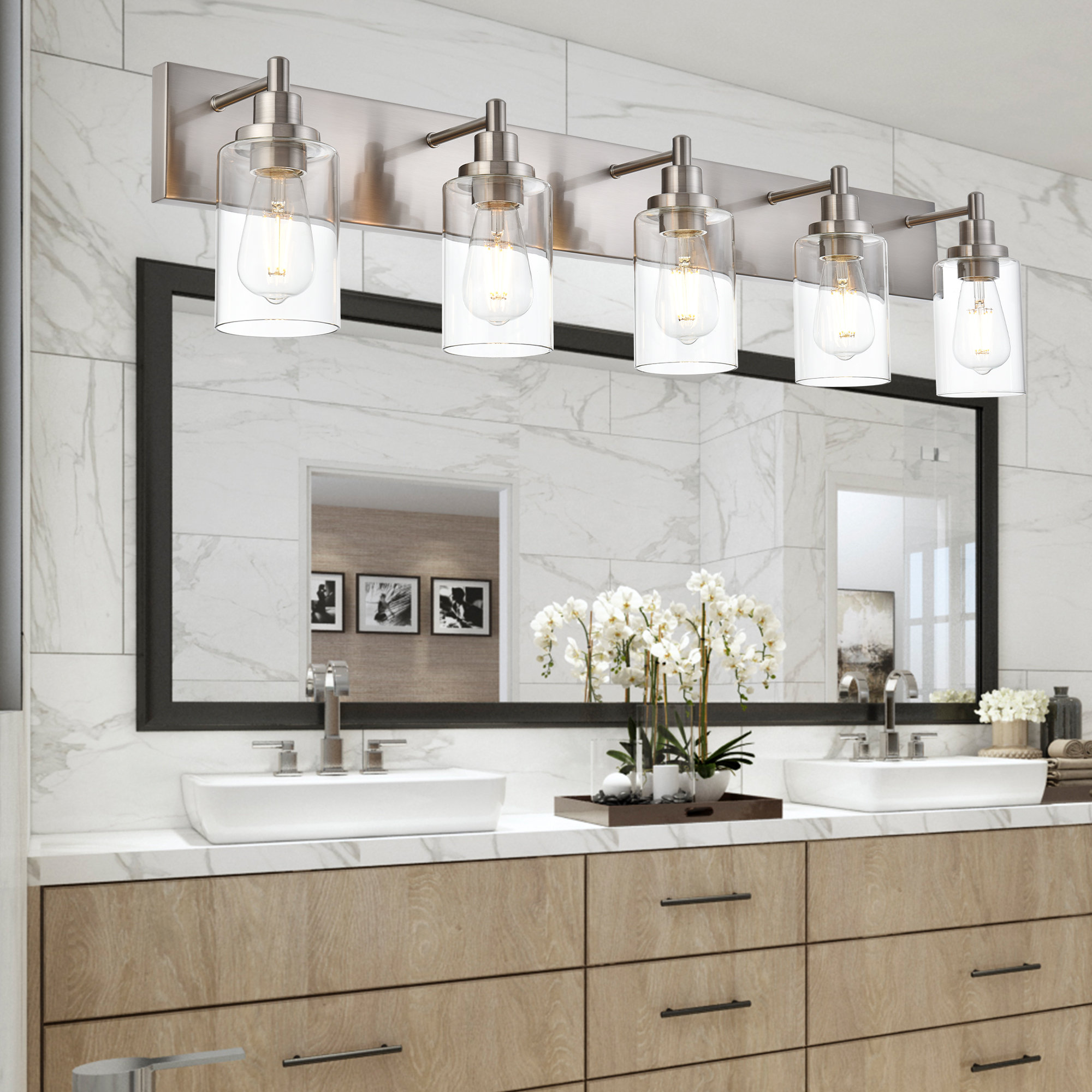 Hokku Designs 5-Light Bathroom Light Fixtures, Vanity Light Fixture ...