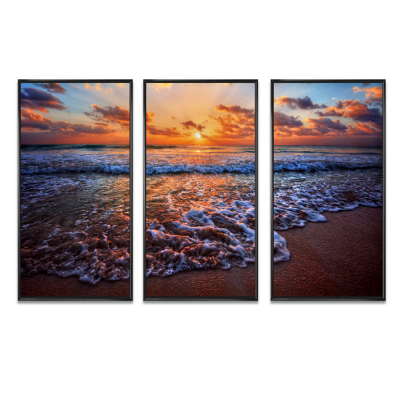 Highland Dunes Roaring Sea Wavers During Sunset Framed On Canvas 3 ...