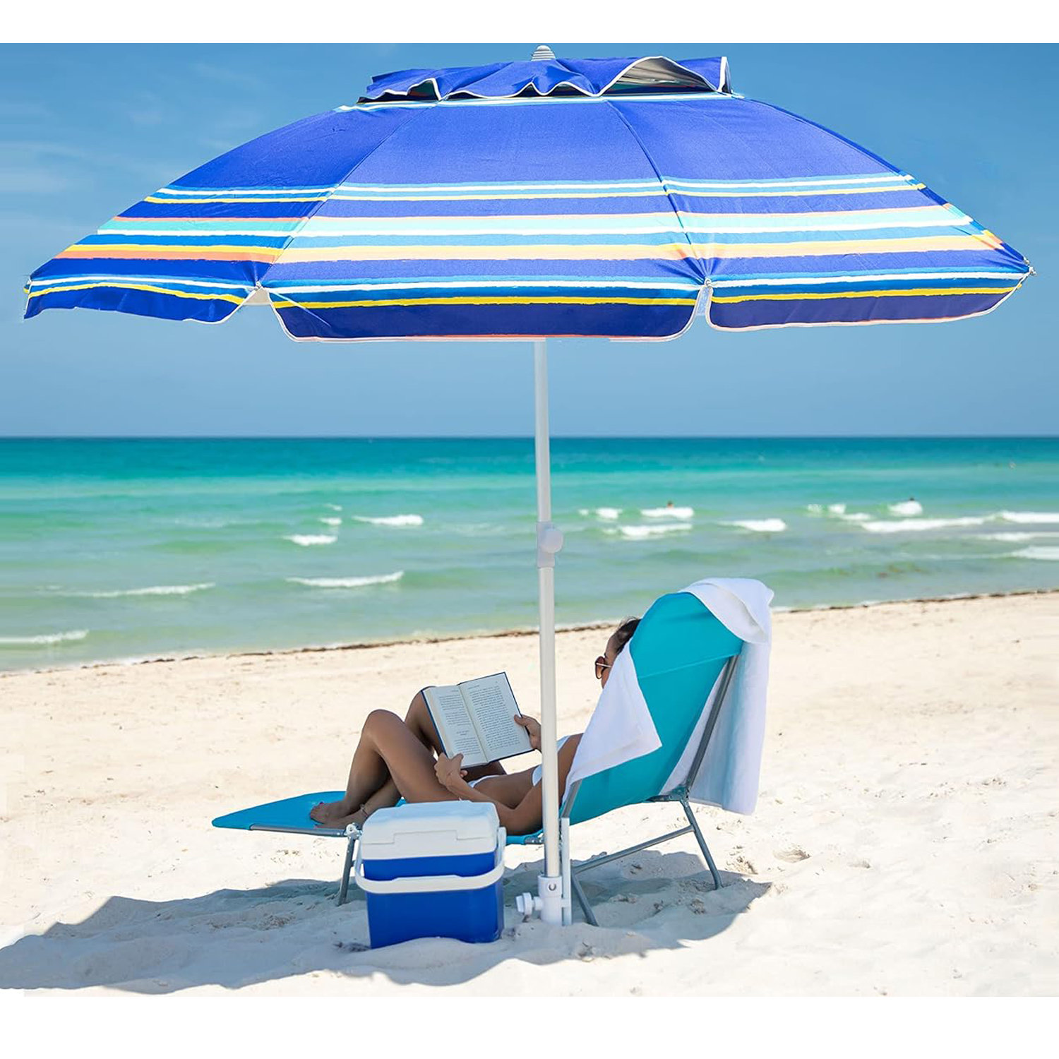 Arlmont & Co. Parasols de 7 pi à vent fort résistants avec ancrage au ...