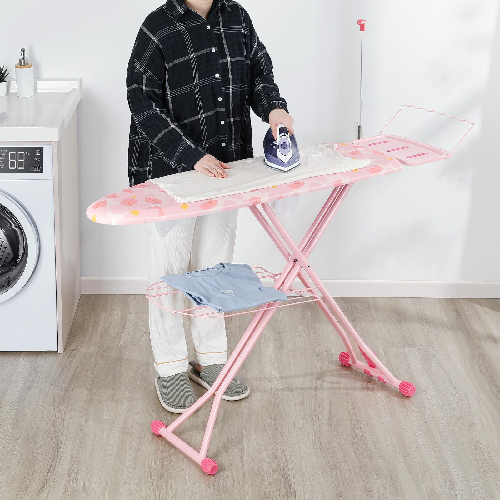 ColorLife Ironing Board, Extra Wide Iron Board With Bottom Storage Tray ...