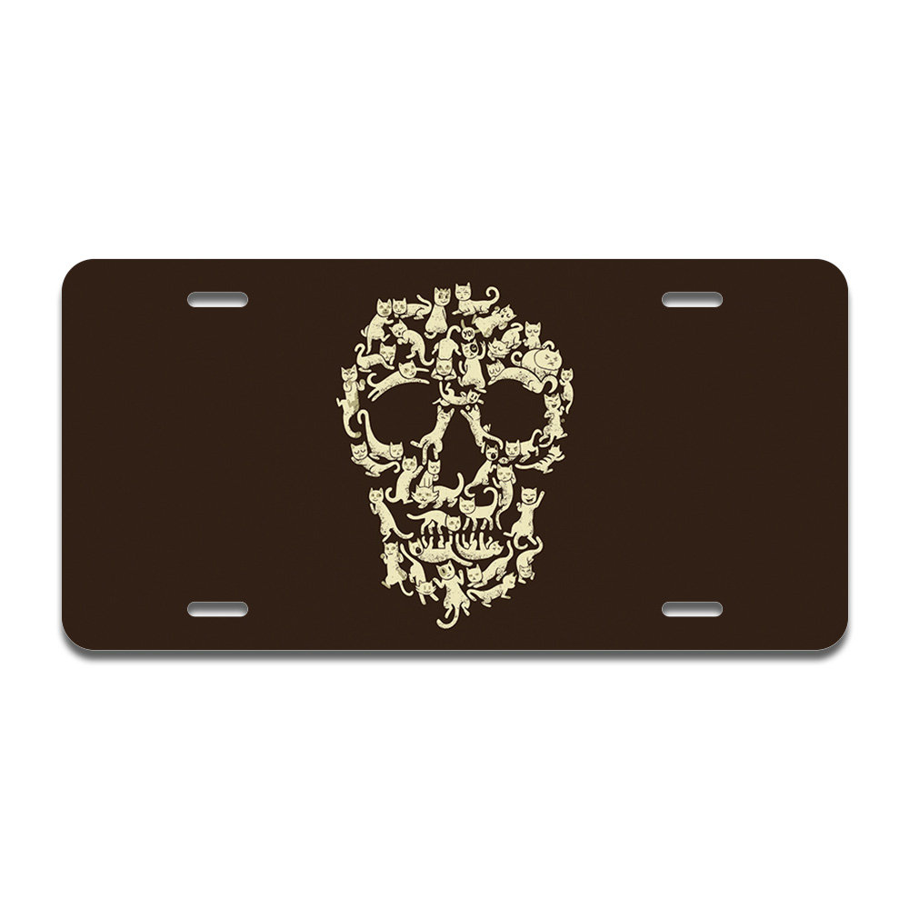 SignMission Cat Skull Aluminum Plate Frame | Wayfair