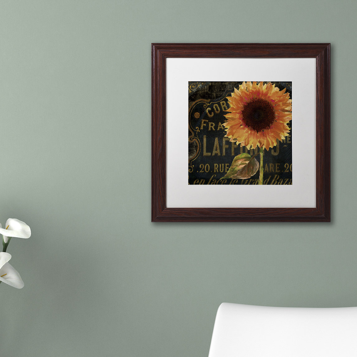 Trademark Fine Art 'Sunflower Salon II' by Colour Bakery Framed Graphic ...