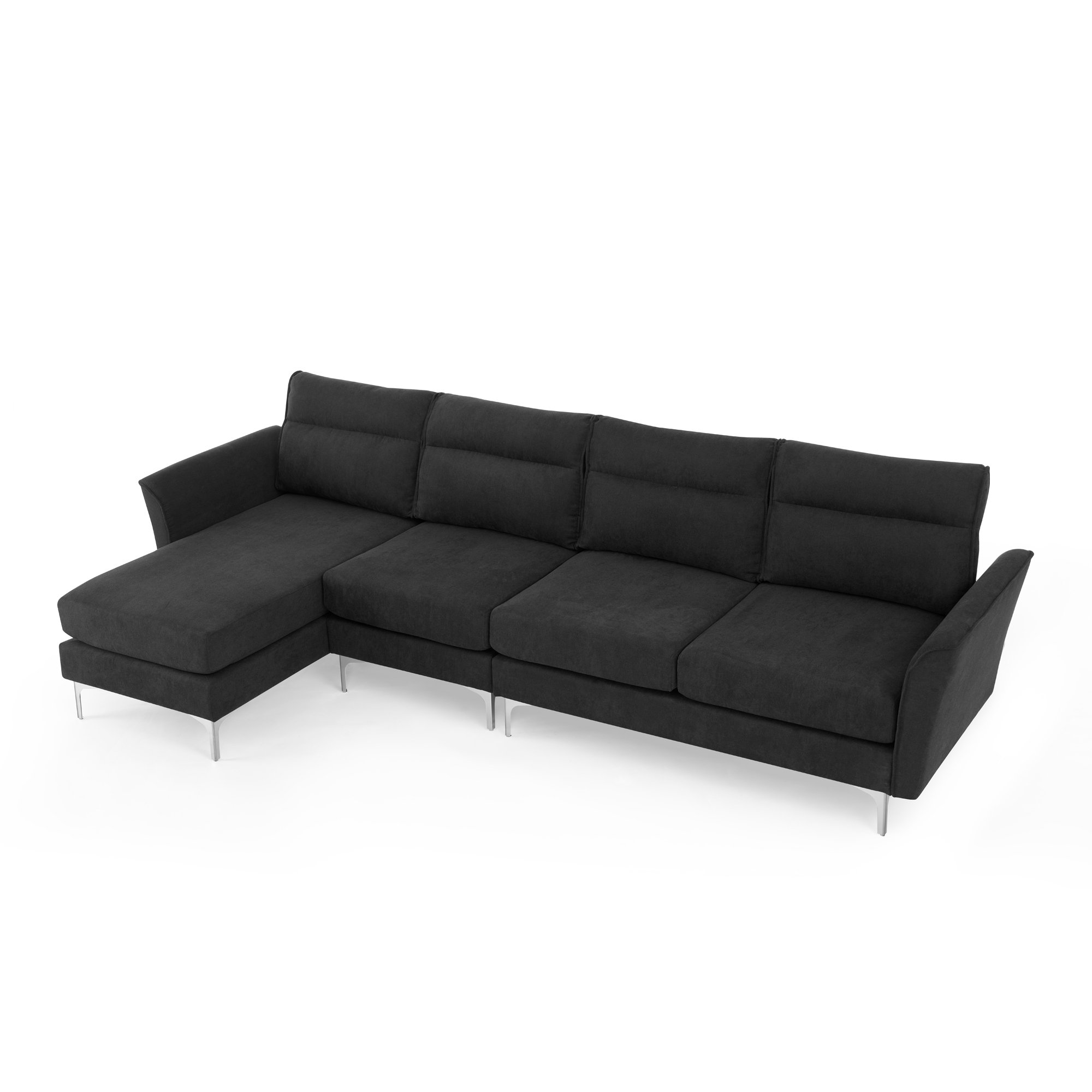 Ivy Bronx 3-seat modern sofa: sophisticated couch with stainless steel ...
