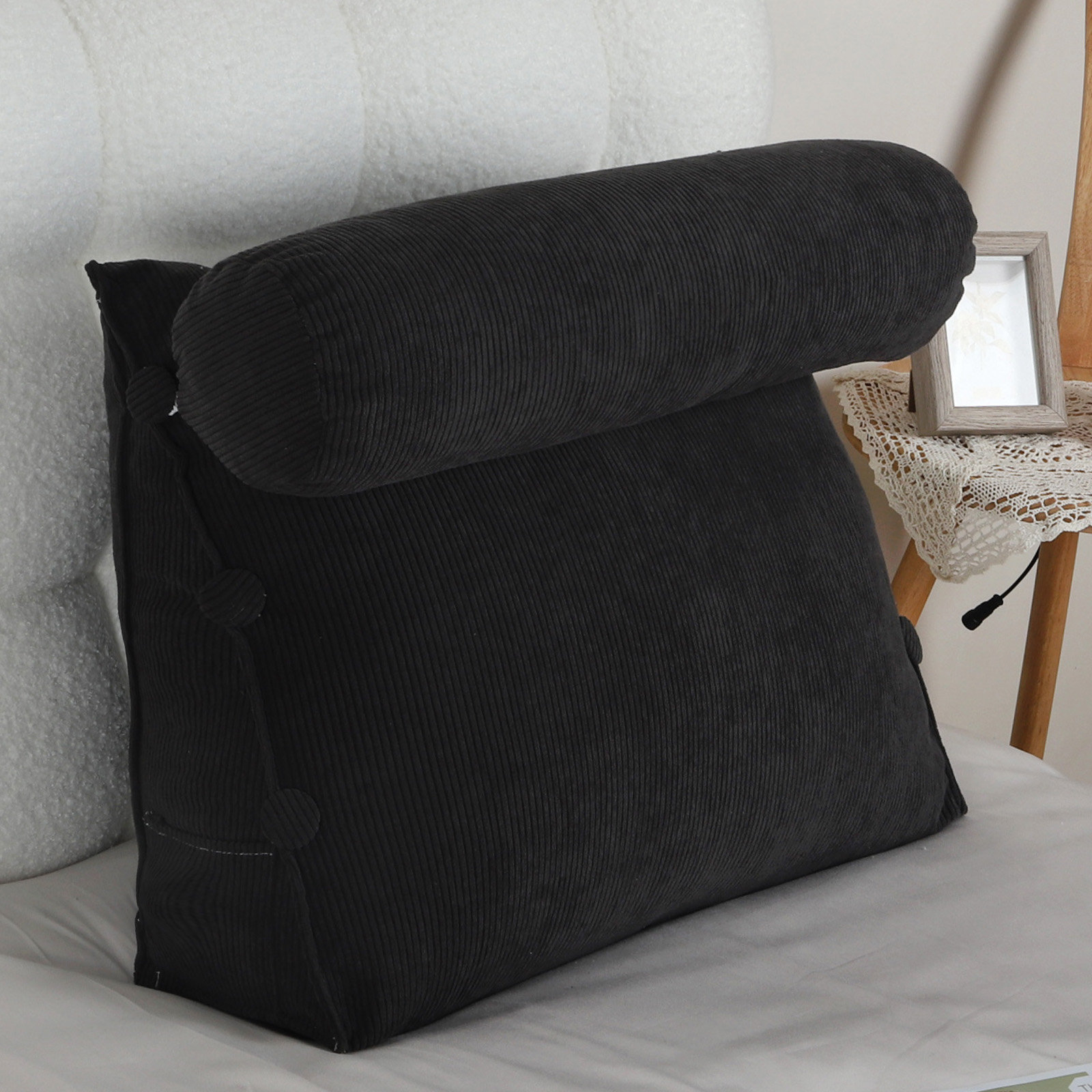 ANMINY Reading Pillow Bed Wedge Rest Back Rest Pillow With Adjustable ...