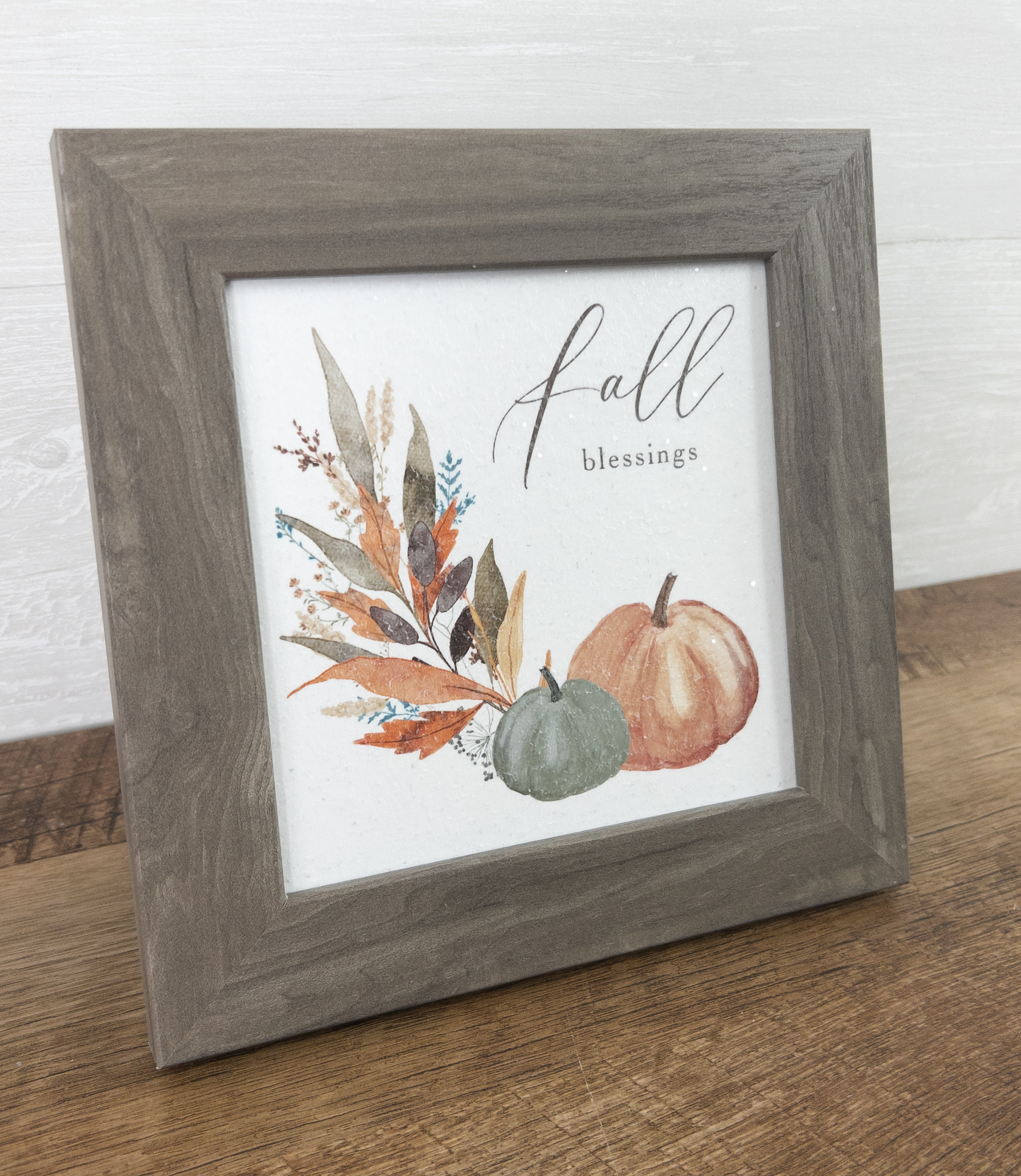August Grove® Fall Blessings Auntumn Pumpkin Art Framed On Paper | Wayfair