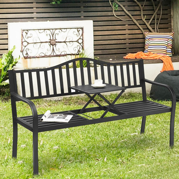 Red Barrel Studio® Ellysha Steel Outdoor Bench | Wayfair