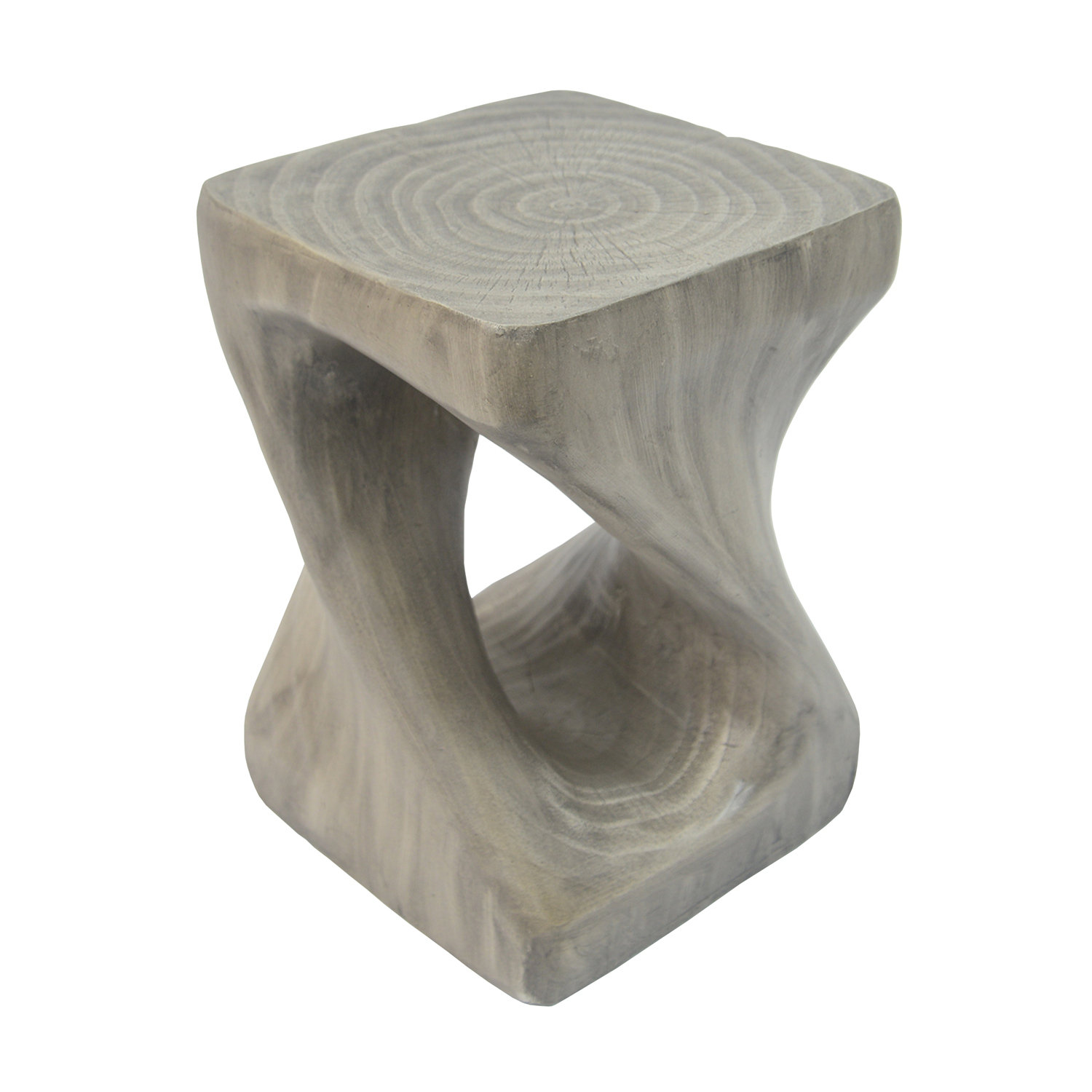 Red Barrel Studio® MGO Twist Shape Side Table, Wood-like texture, Grey ...
