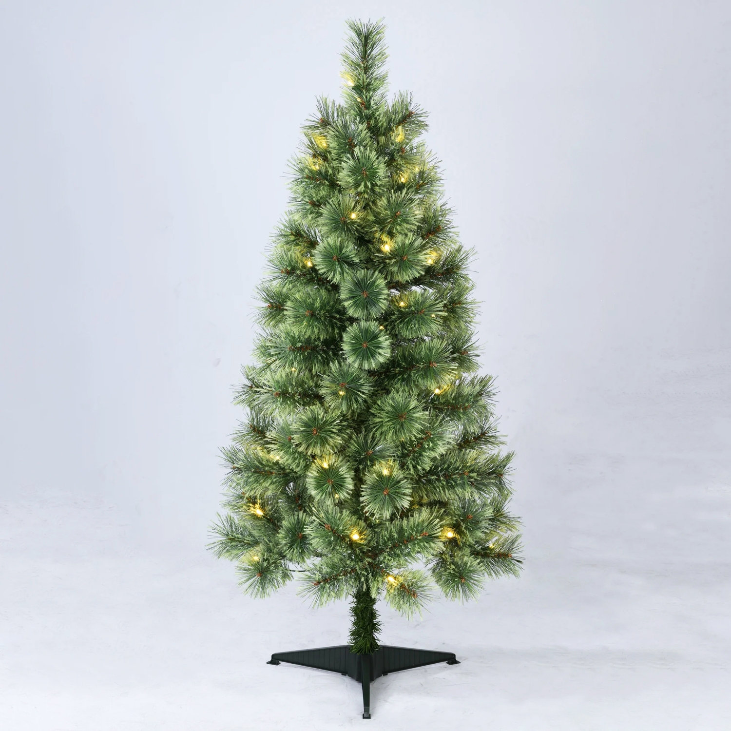 Ebern Designs 4 ft Pre-Lit Cashmere Artificial Christmas Tree | Wayfair