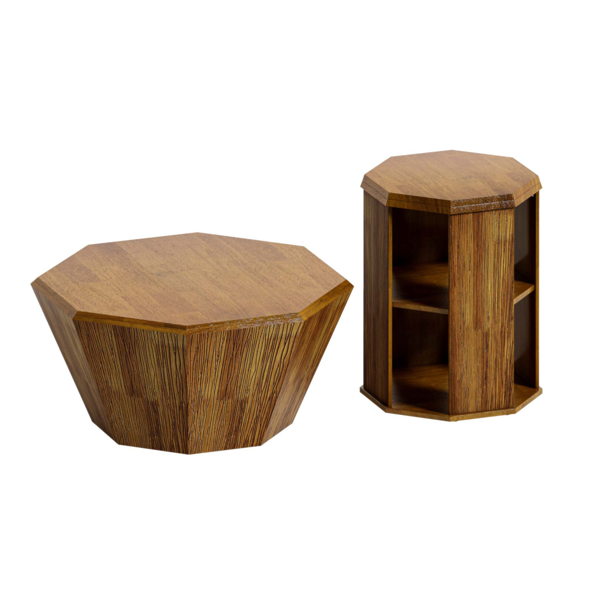 Red Barrel Studio® Octagonal Rubber Wood Coffee Table Set, Perfect for ...