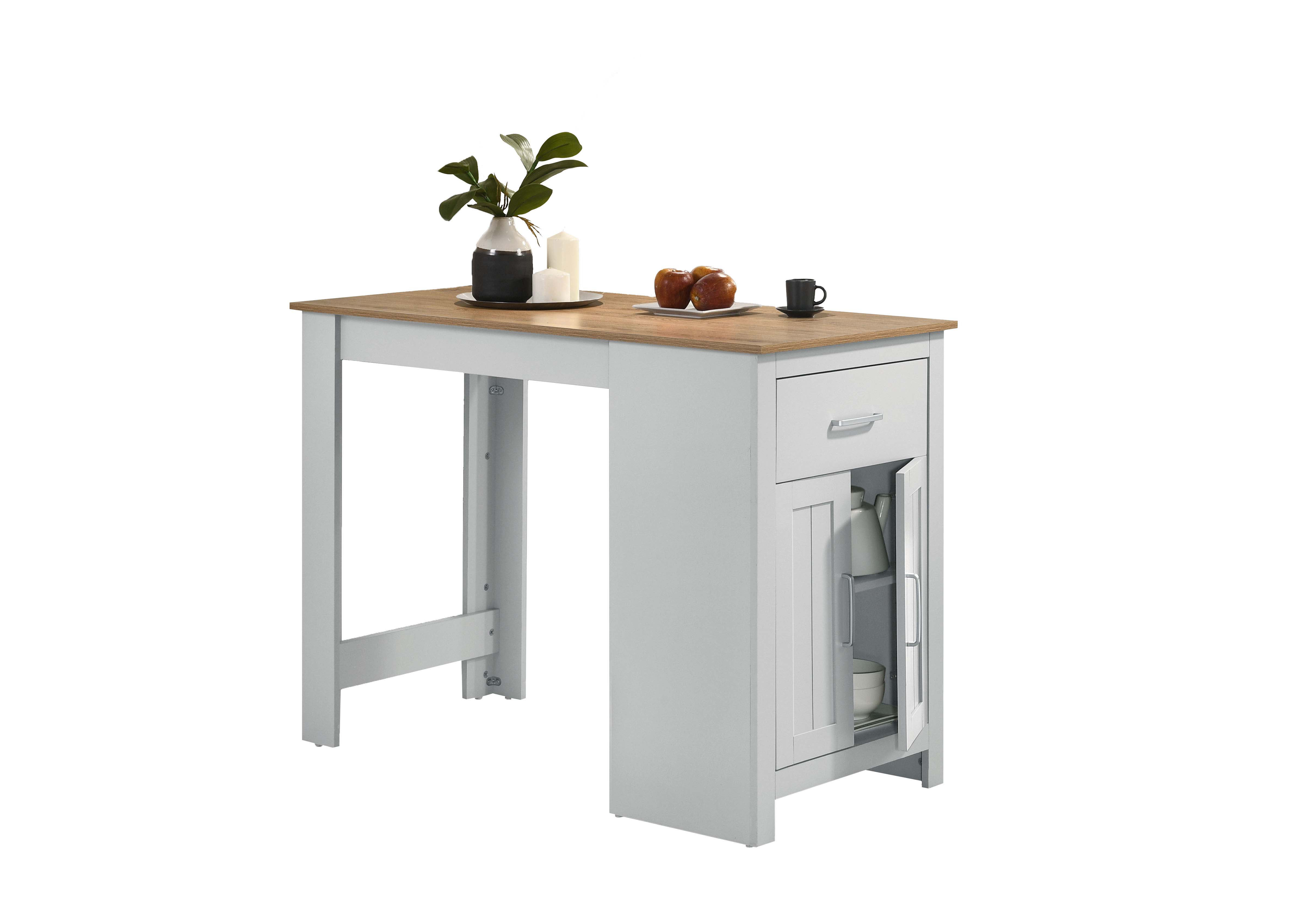 Winston Porter Leedom 47" Oak and White Small Space Counter Height ...