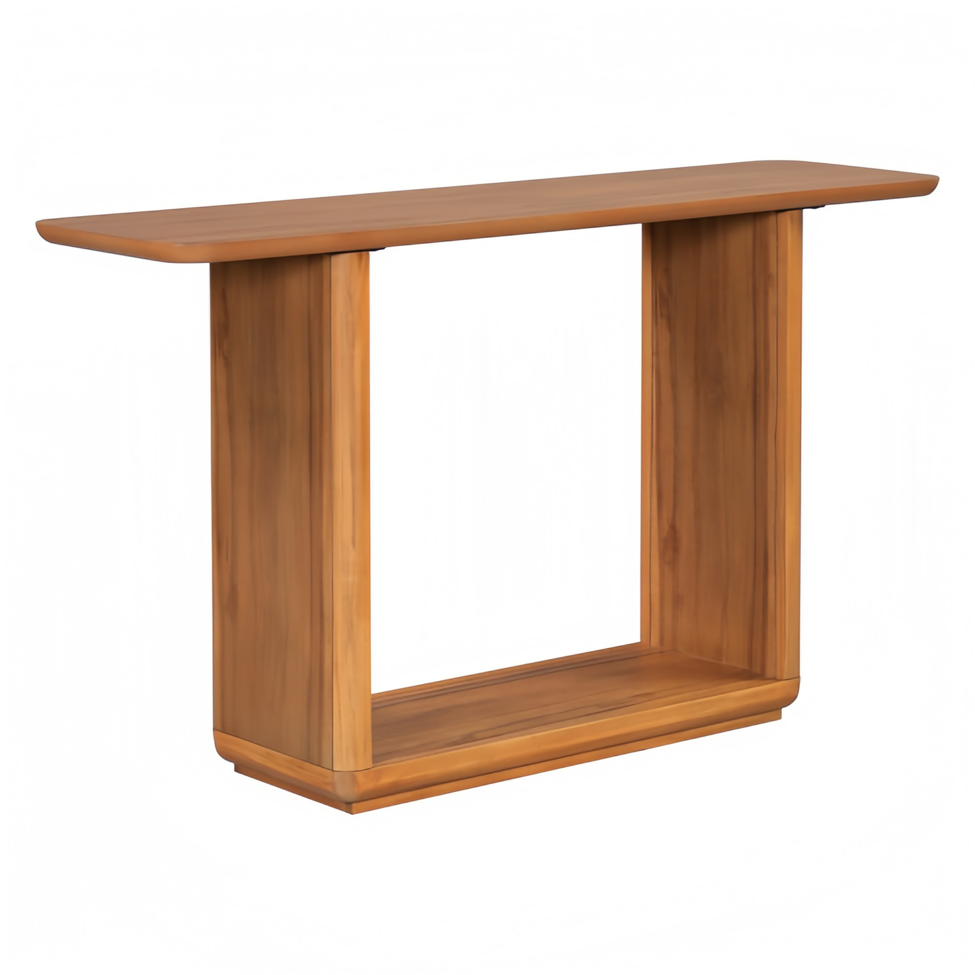 Latitude Run® Elegant Minimalist Console Table – Veneer, U-Shaped Base ...