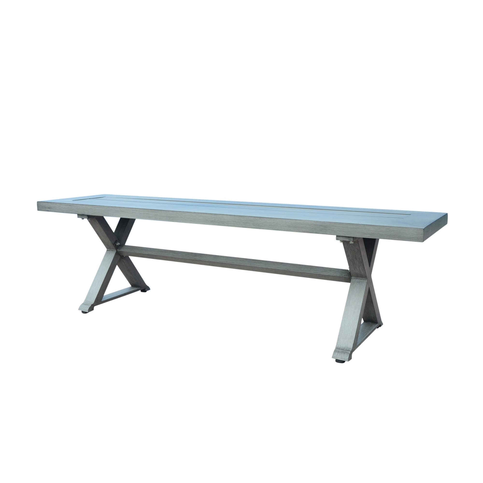 Gracie Oaks Modern Outdoor Aluminum Dining Bench | Wayfair