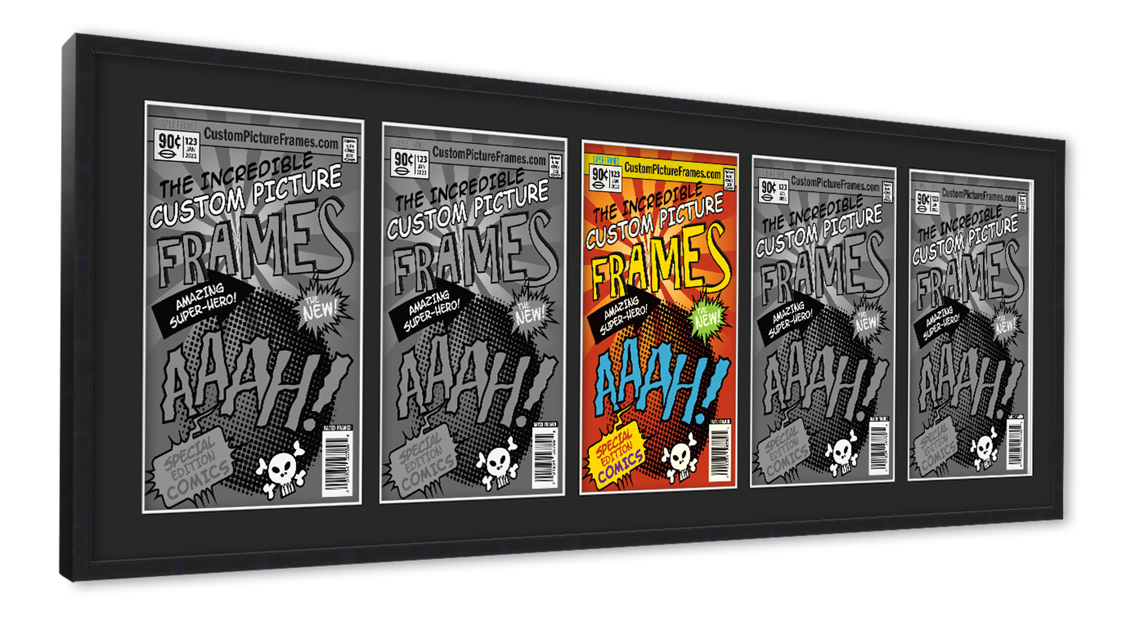 CustomPictureFrames.com 5 Comic Book Frame Mat To Display 5 Comic Books ...
