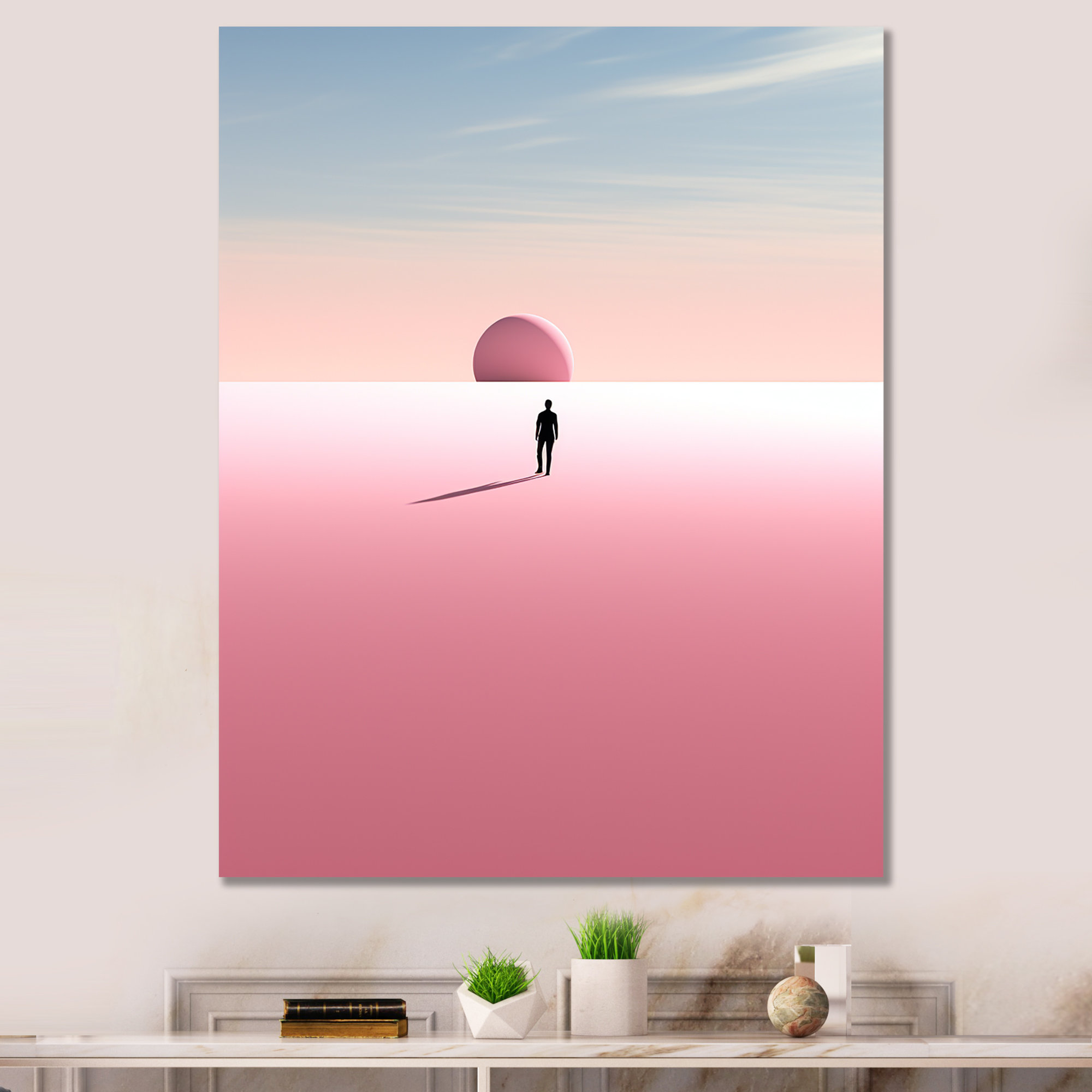 Ebern Designs Pink Minimalism Solutide Expression On Canvas Print | Wayfair