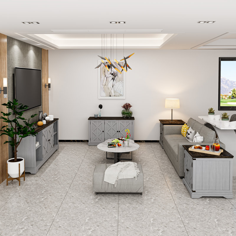 Gracie Oaks Bruchy 4 - Piece Living Room End Table Set | Wayfair