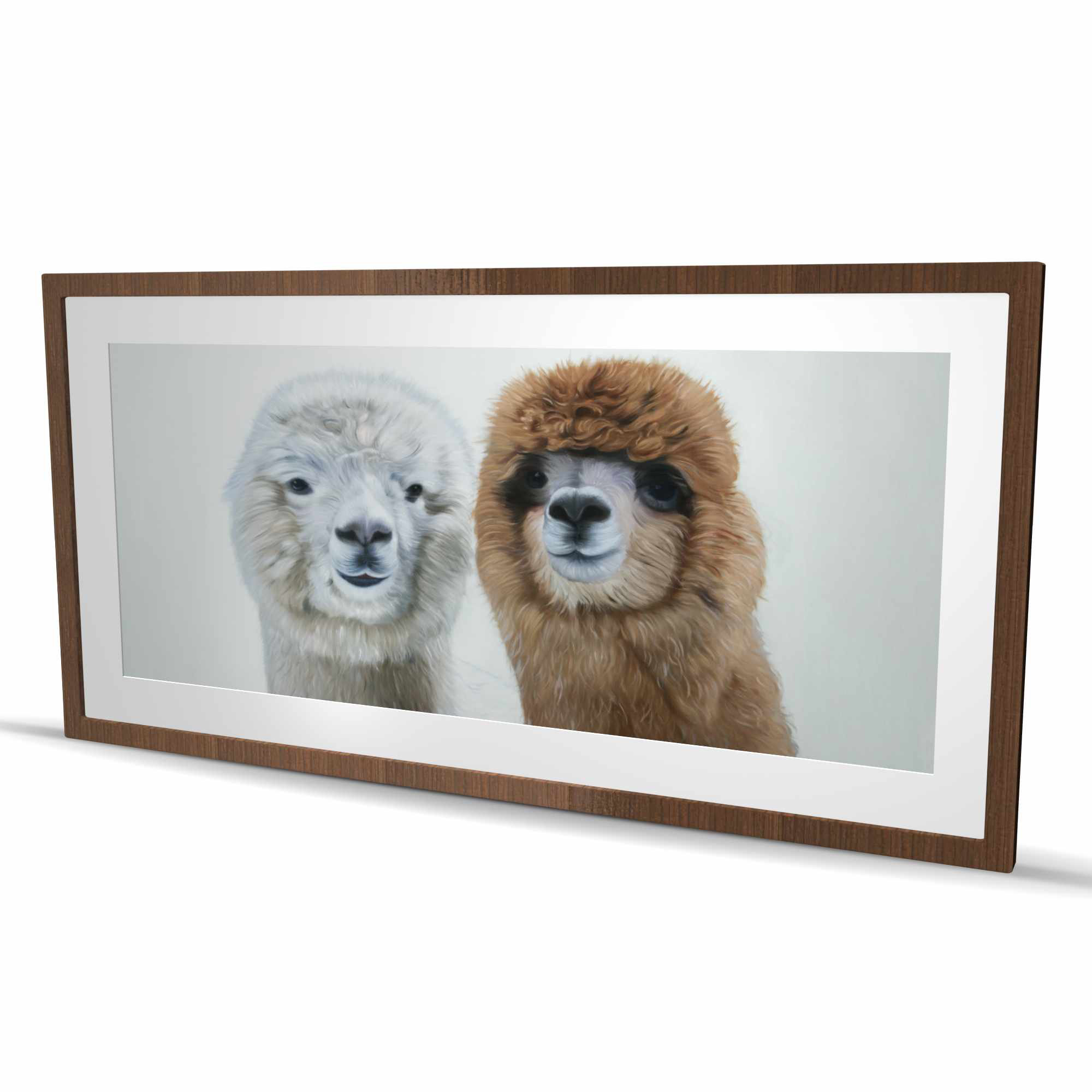 Lark Manor™ Two Lamas - Framed Matted Print | Animals Office Decor ...