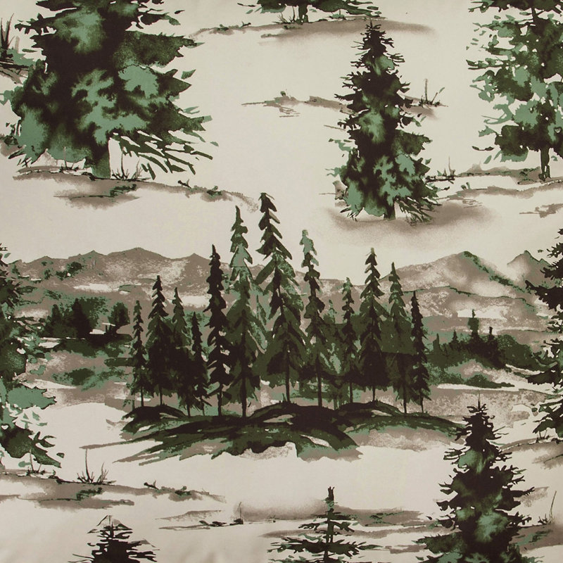 Paseo Road by HiEnd Accents Joshua Cream, Green and Brown Pine Tree ...