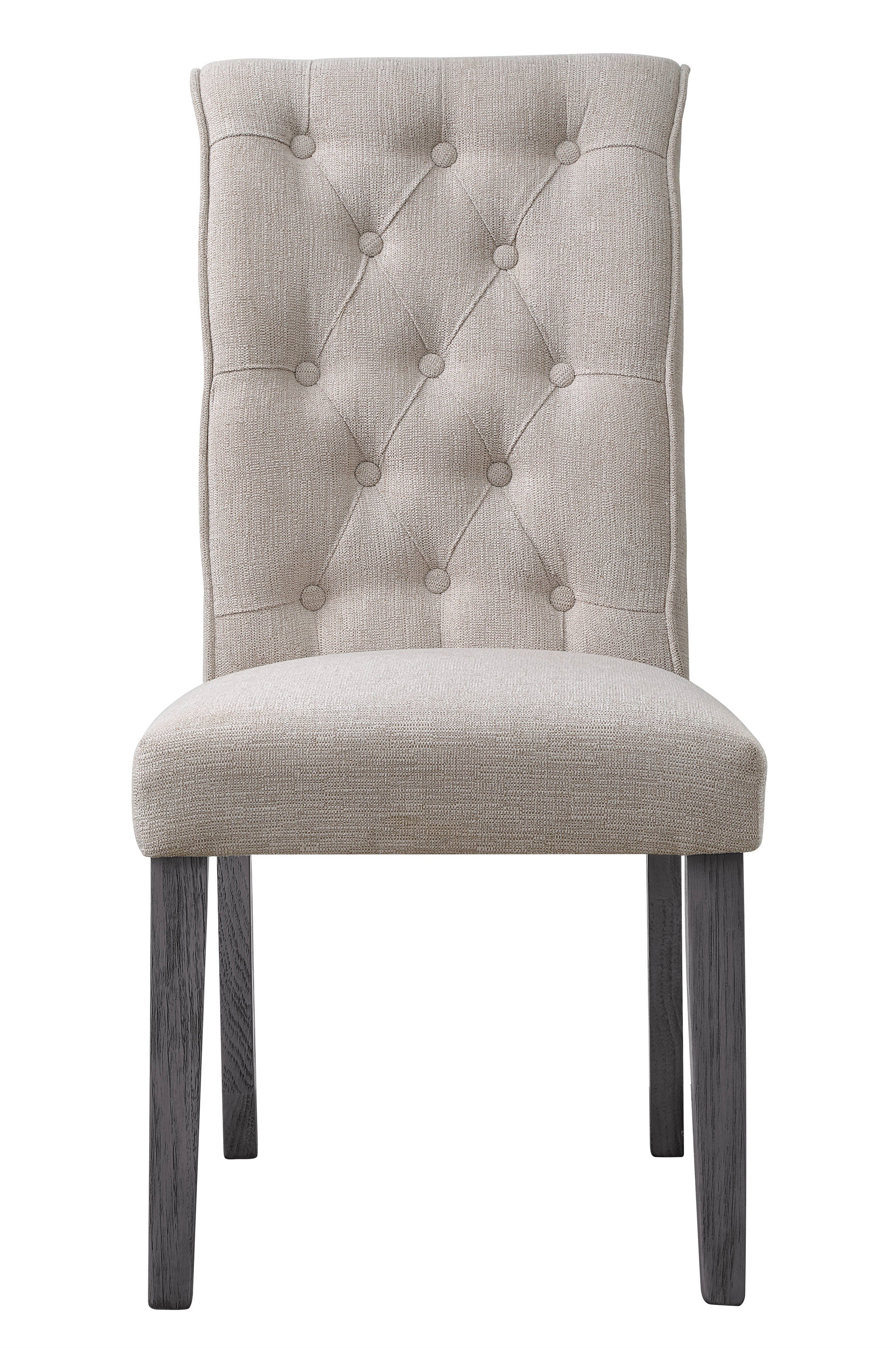 One Allium Way® Yabeina Beige Linen & Finish Side Chair Only Chairs ...