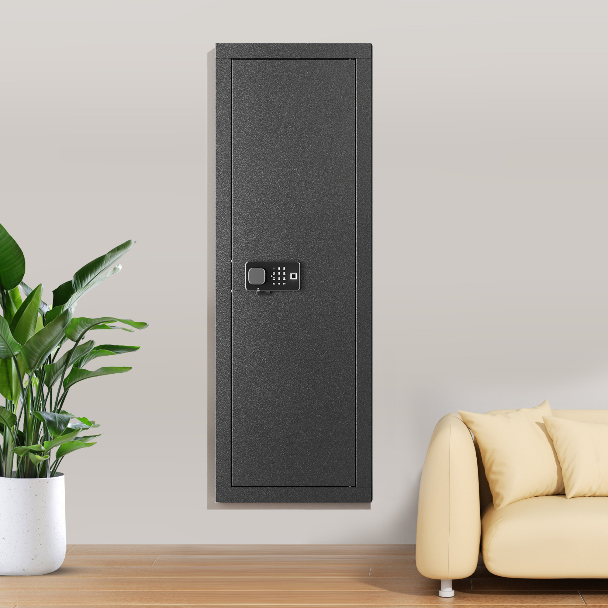 SUNCROWN 53"H Wall Gun Safe, Gun Safes for Rifles and Pistols with ...