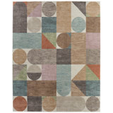 17 Stories Roy Modern Color Block, Ivory/Brown/Blue Area Rug | Wayfair