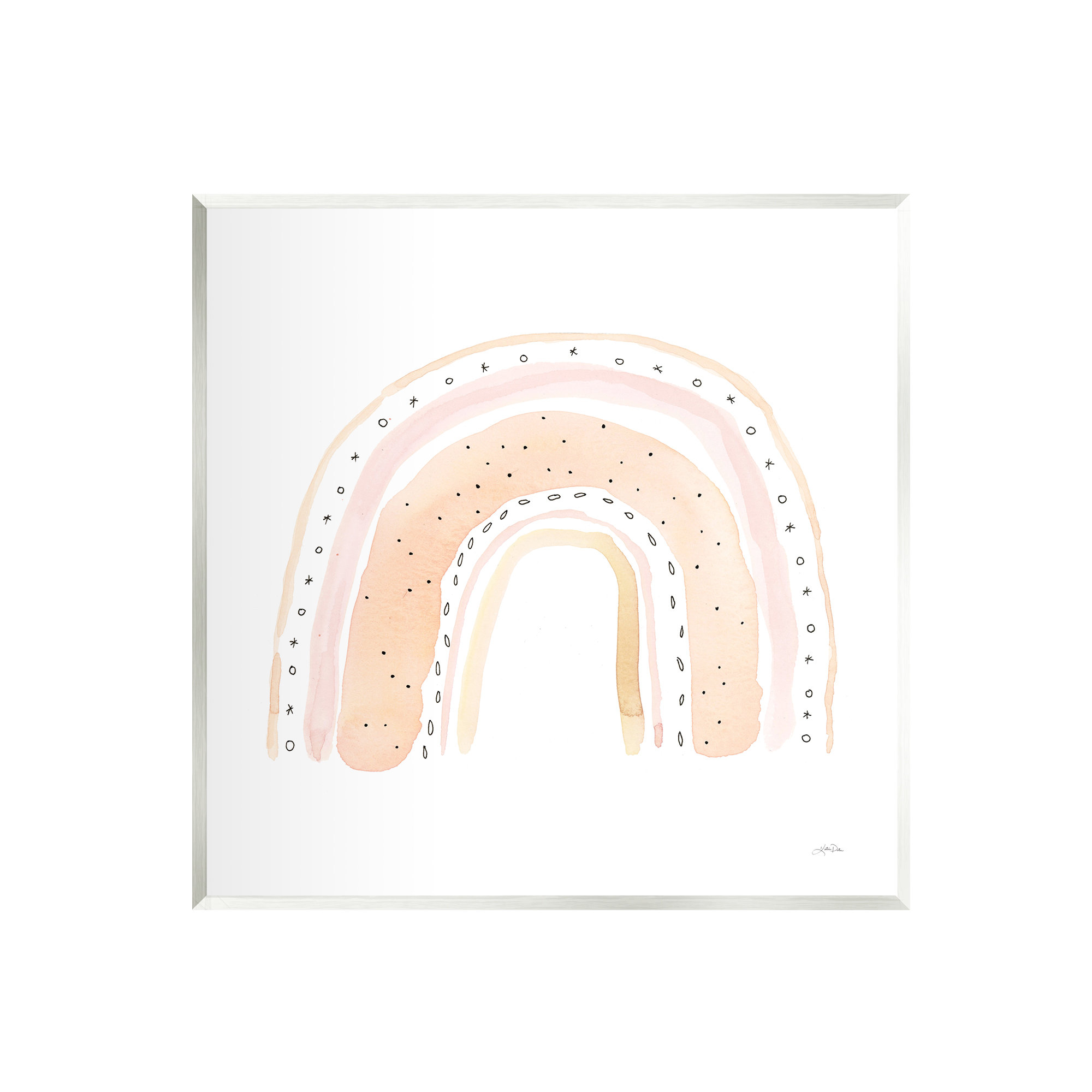 Stupell Industries Pastel Rainbow Patterned Doodle Stripes Wall Plaque ...