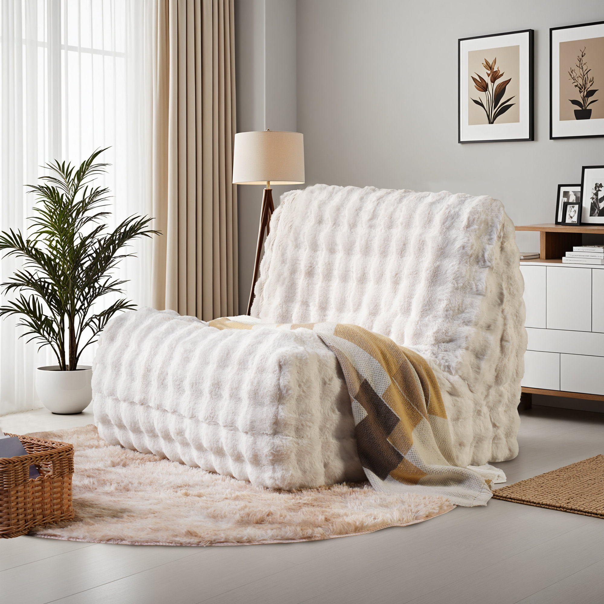 Trule Plush Bean Bag Chair For Adults, Oversized Fluffy And Comfy ...