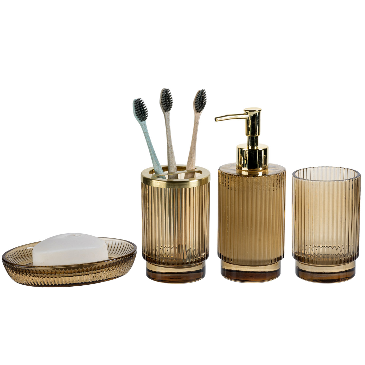 Mercer41 4 Piece Glass Bathroom Accessory Sets & Reviews | Wayfair