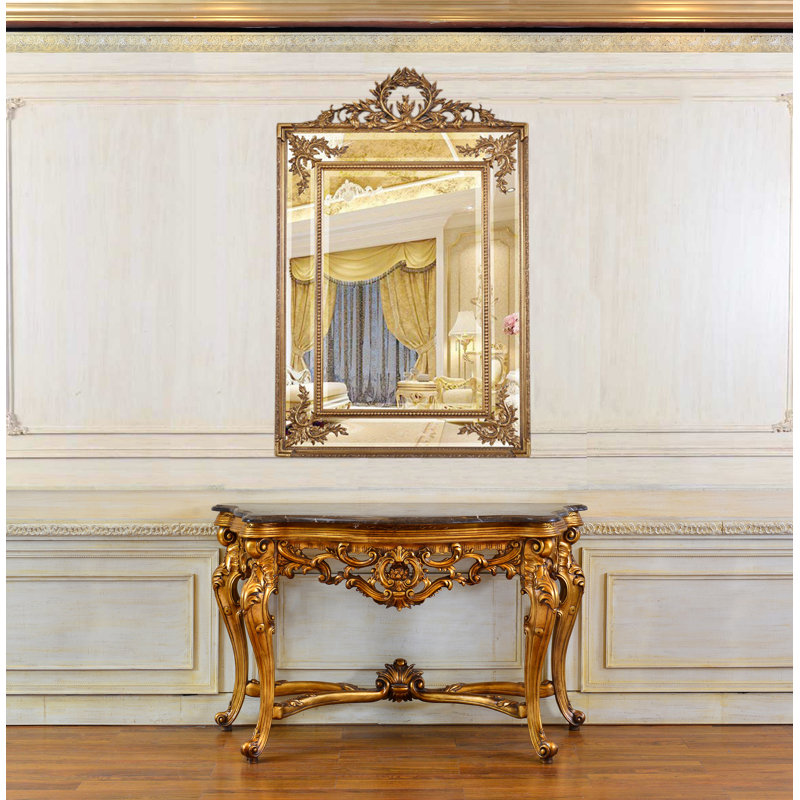 InfinityFurnitureImport 53'' Genuine Marble Console Table and Mirror ...