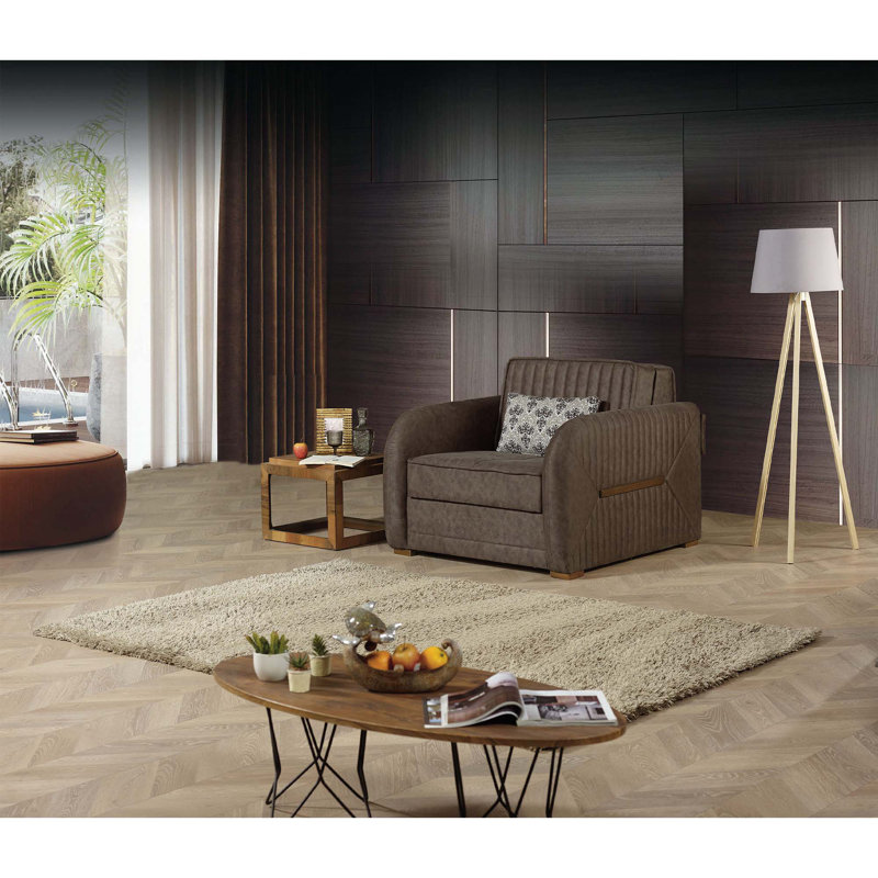 Ottomanson Speedy Fabric Upholstered Convertible 3-in-1 Sleeper Arm ...