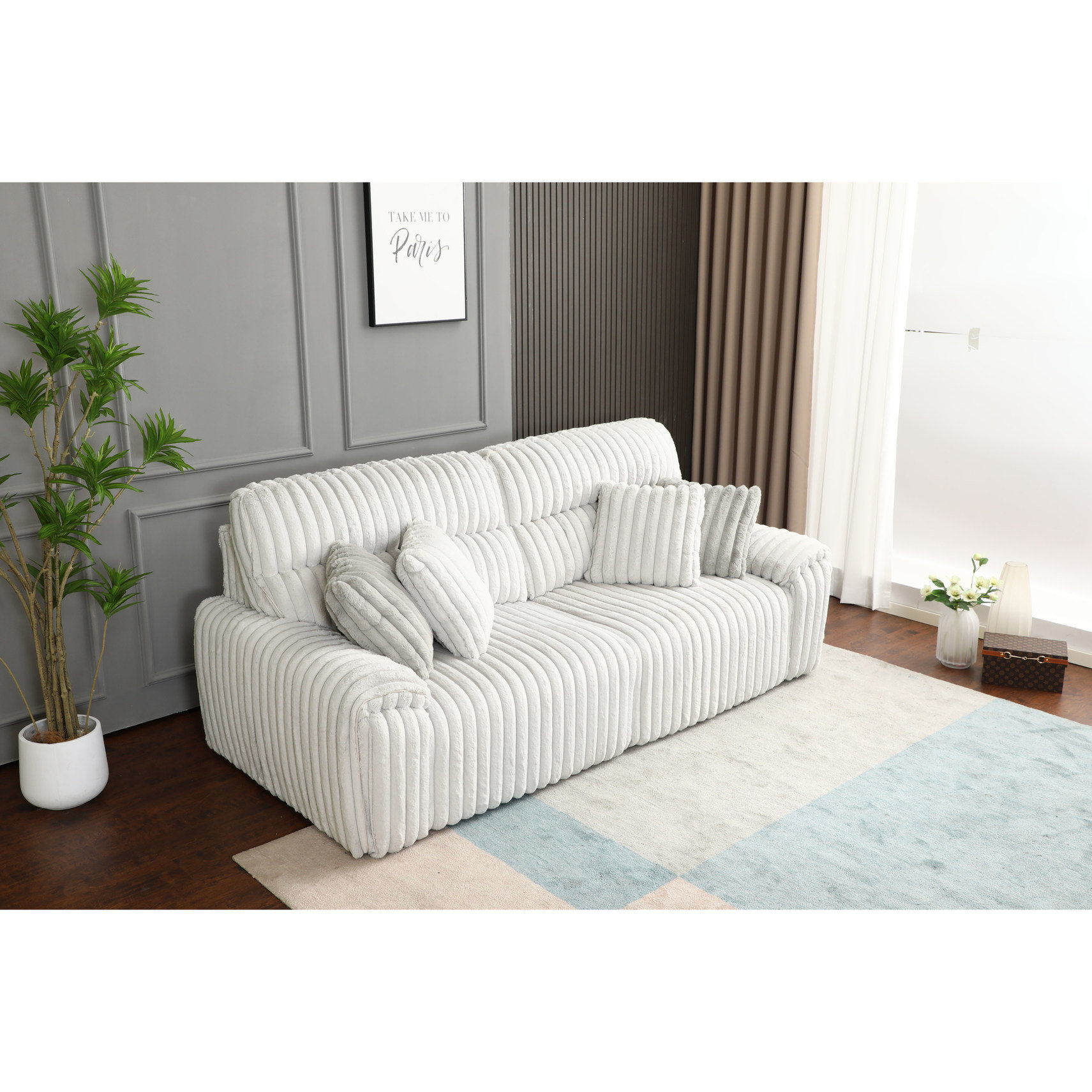 Corrigan Studio® Modern Corduroy With Sleeper And Charging Feature ...