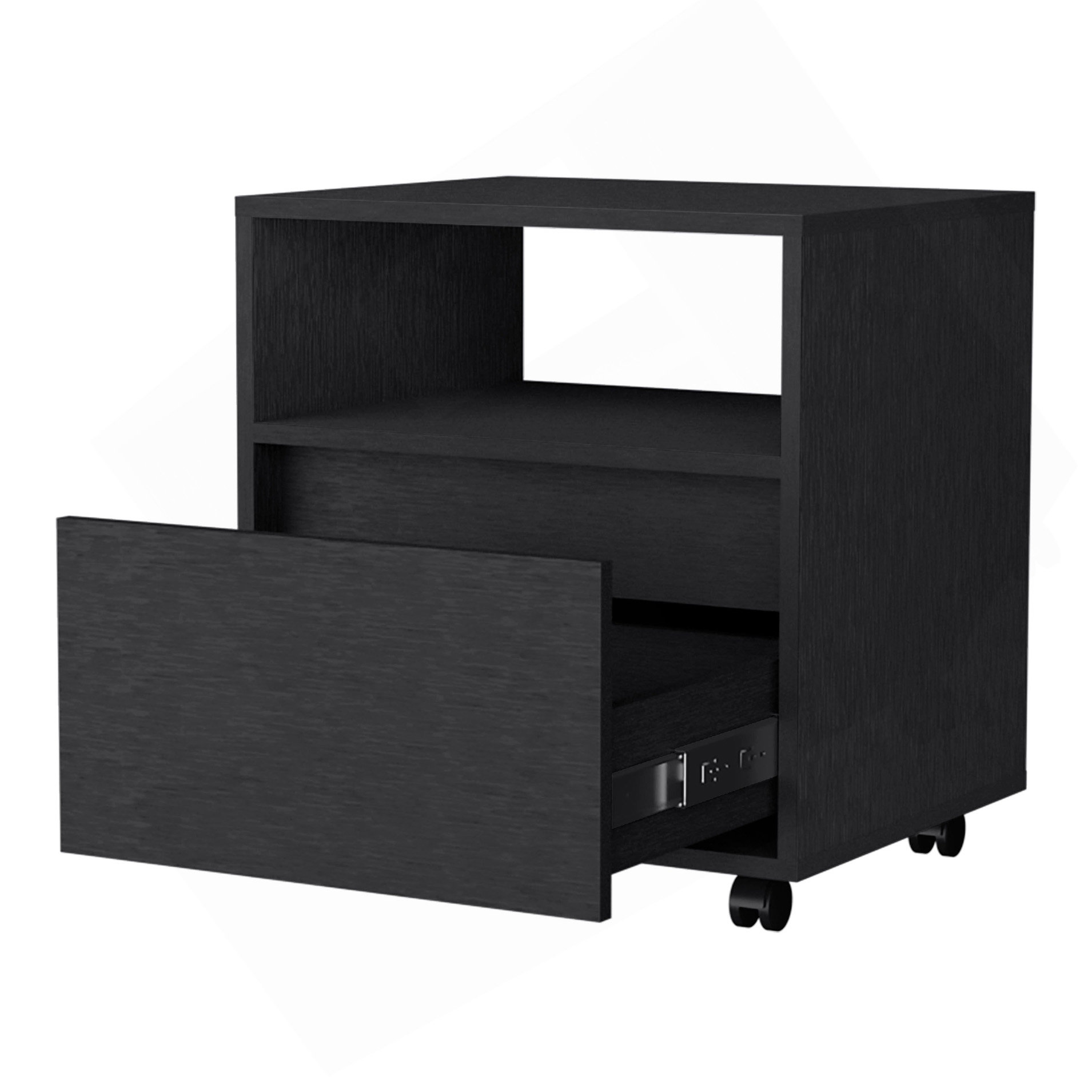 Mercer41 Duncan Nightstand, Top Open Shelf, 1 Drawer | Wayfair