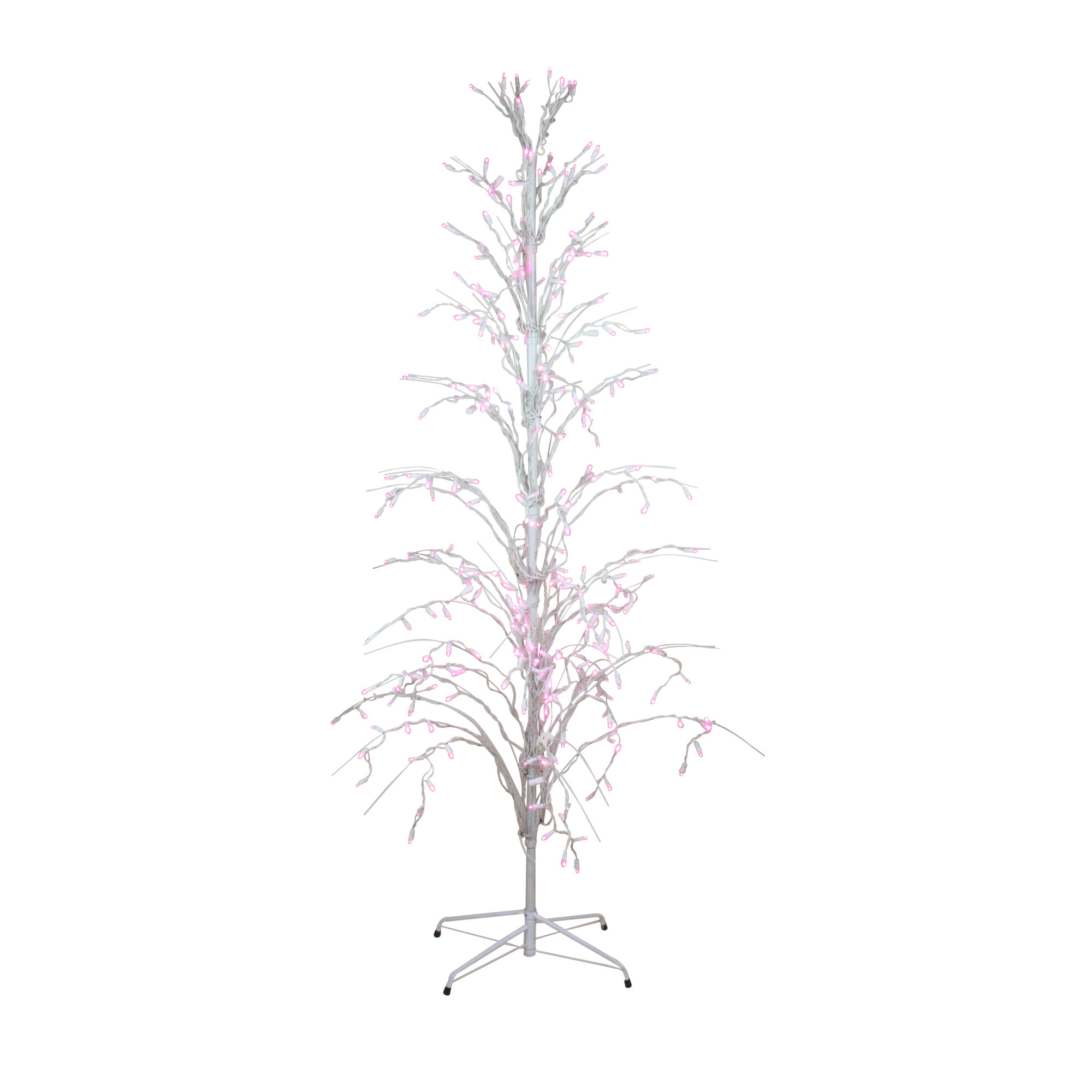 LB International 6' Pink LED Lighted Christmas Cascade Twig Tree ...