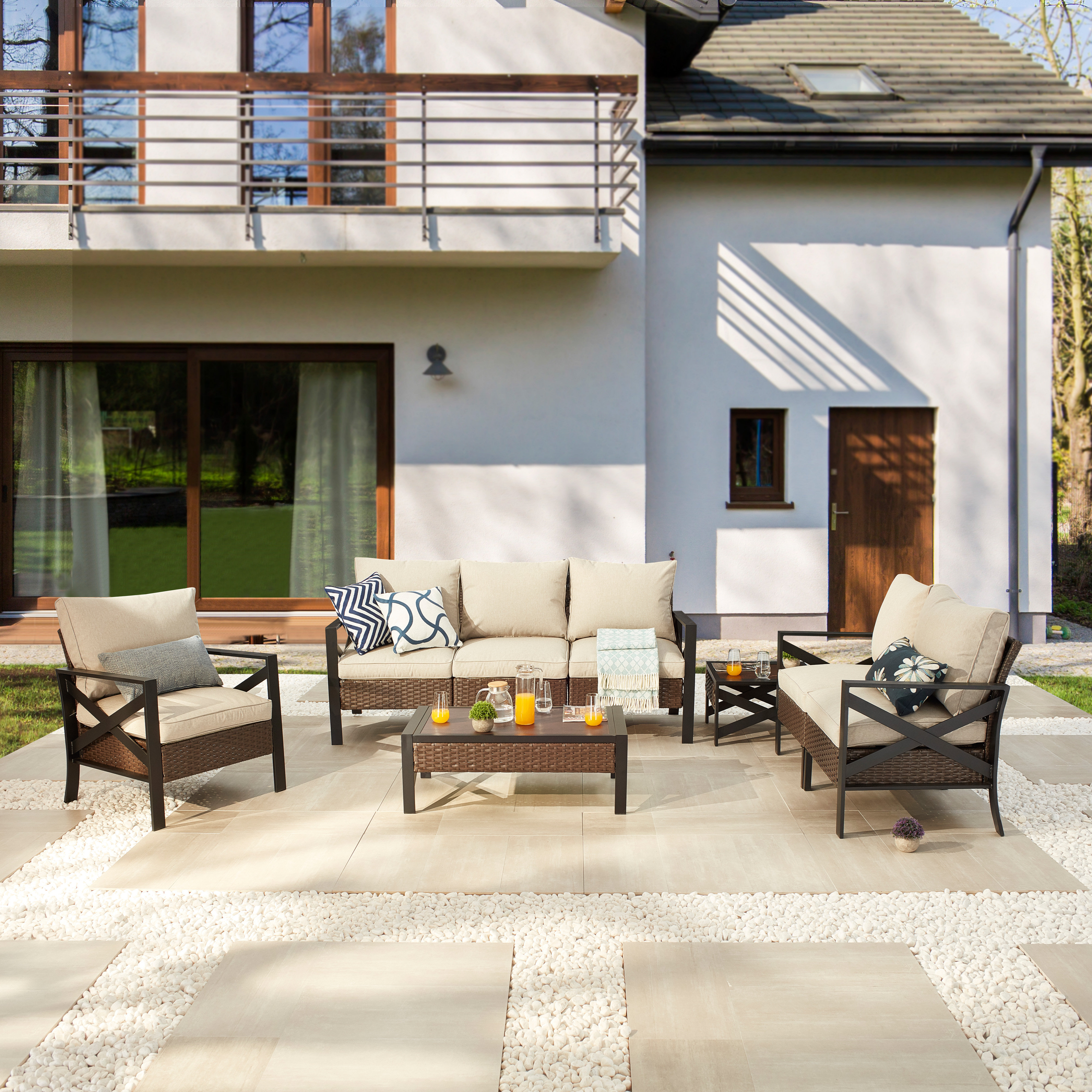 Latitude Run® Ajai 8 Piece Multiple Chairs Seating Group with Cushions ...