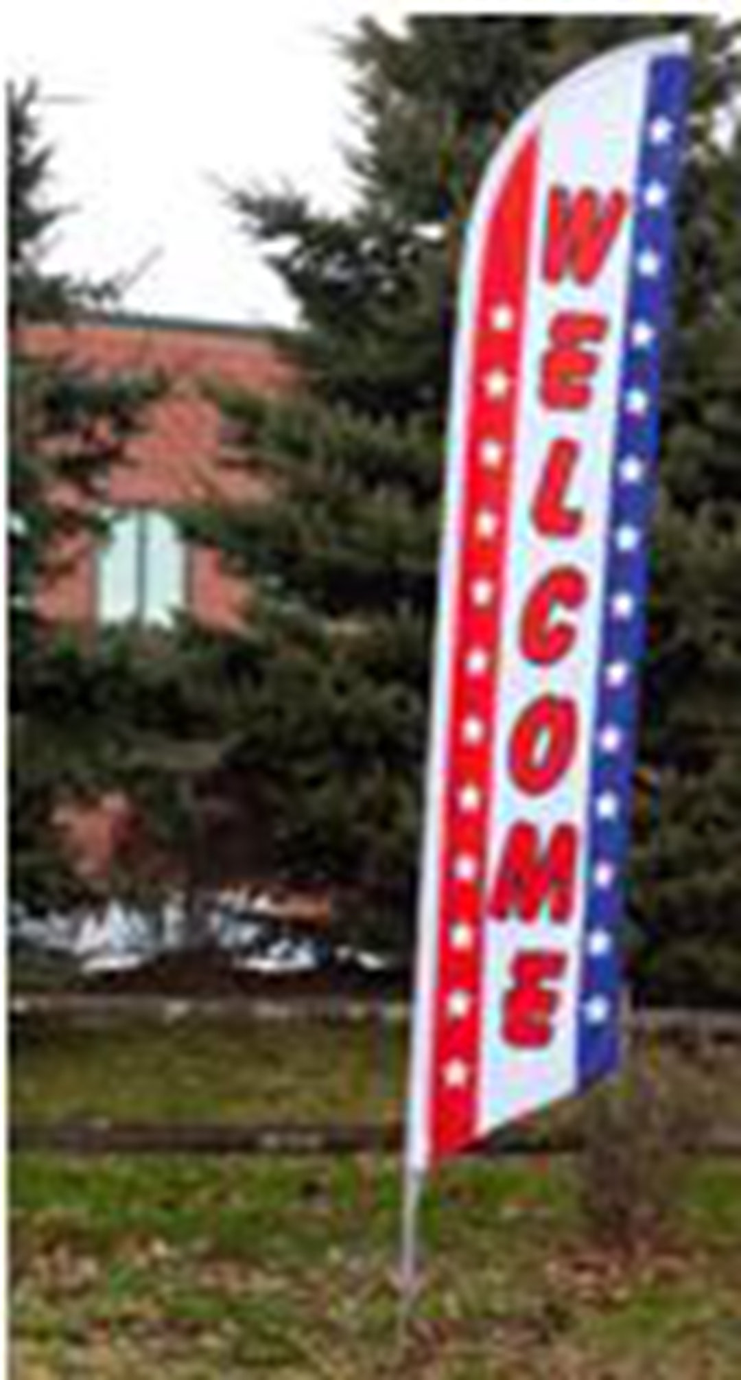FixtureDisplays Banner, " Welcome" Sign, Pole Kit Flag Outdoor Signage ...