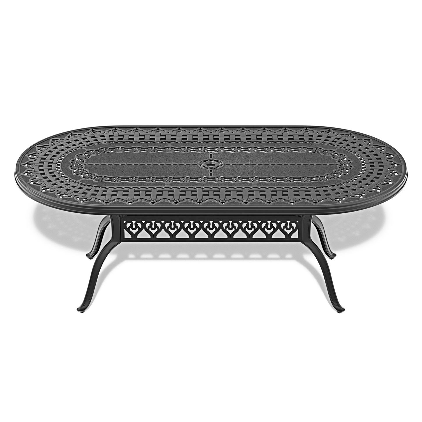 Darby Home Co Oval Patio Dining Table With And Umbrella Hole | Wayfair