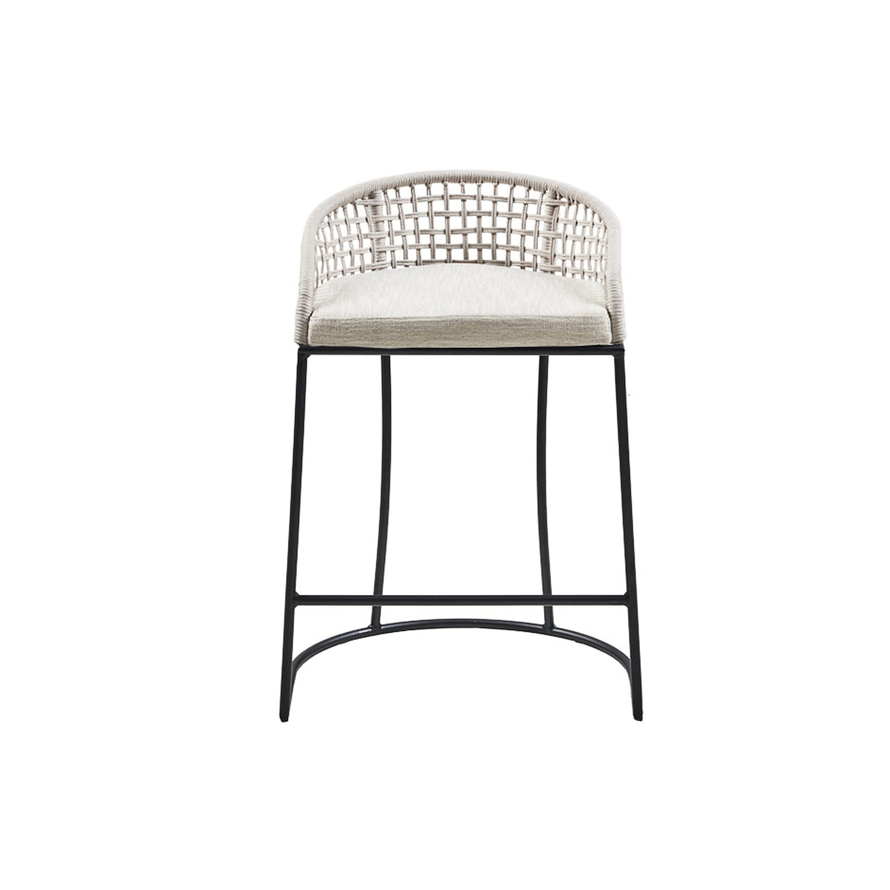 Dakota Fields 25" Woven Stool: Comfortable Upholstered Cushion And Rope ...