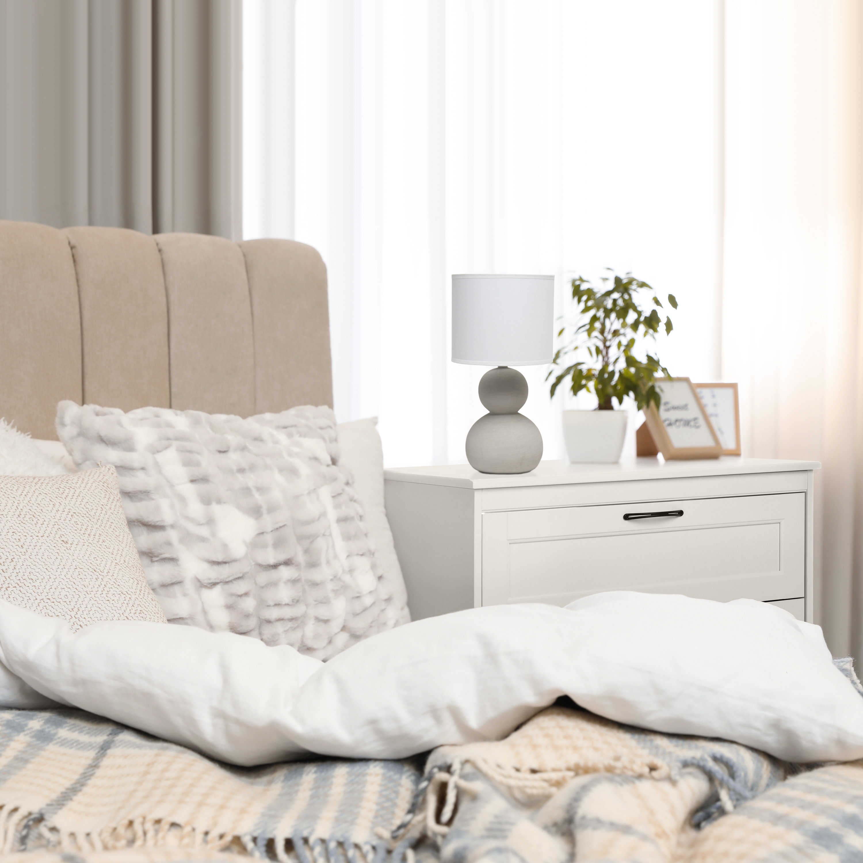 Lark Manor™ Aleshka 15.375'' Taupe Table Lamp | Wayfair