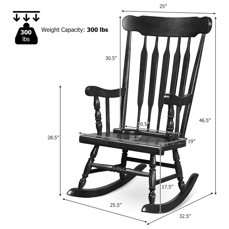 Alcott Hill® Rockhampton Solid Wood Rocking Chair & Reviews | Wayfair