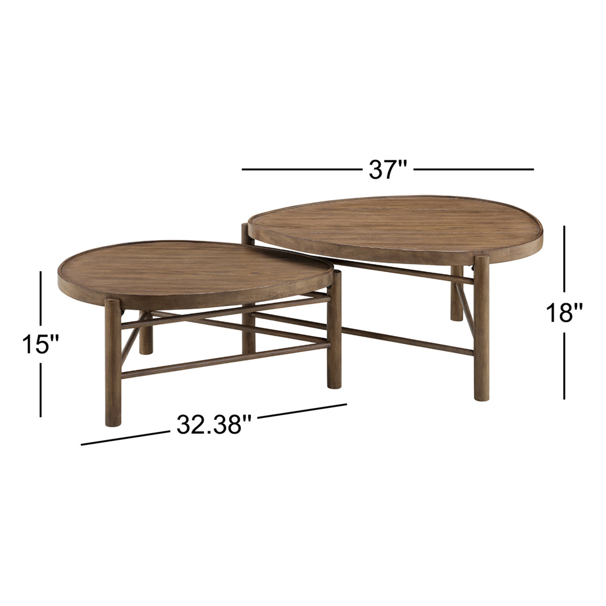 Joss & Main Sequoia Solid Wood 3 Legs 2 Nesting Coffee Table Sets ...
