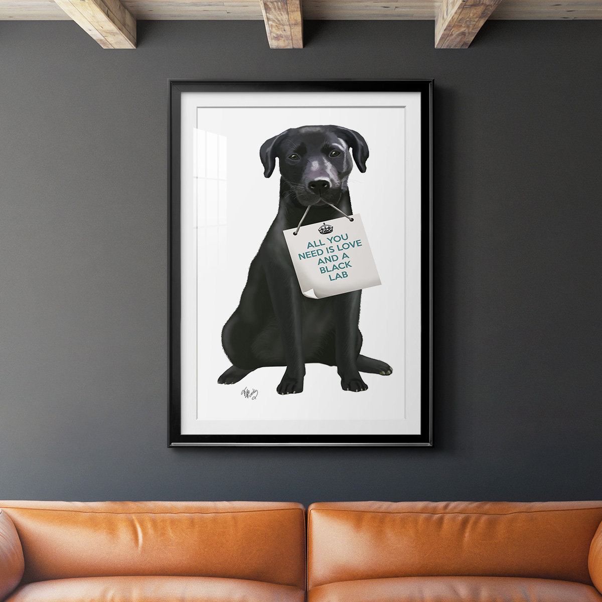 Trinx 24_Love And Black Labrador Premium Framed Print - Ready To Hang ...
