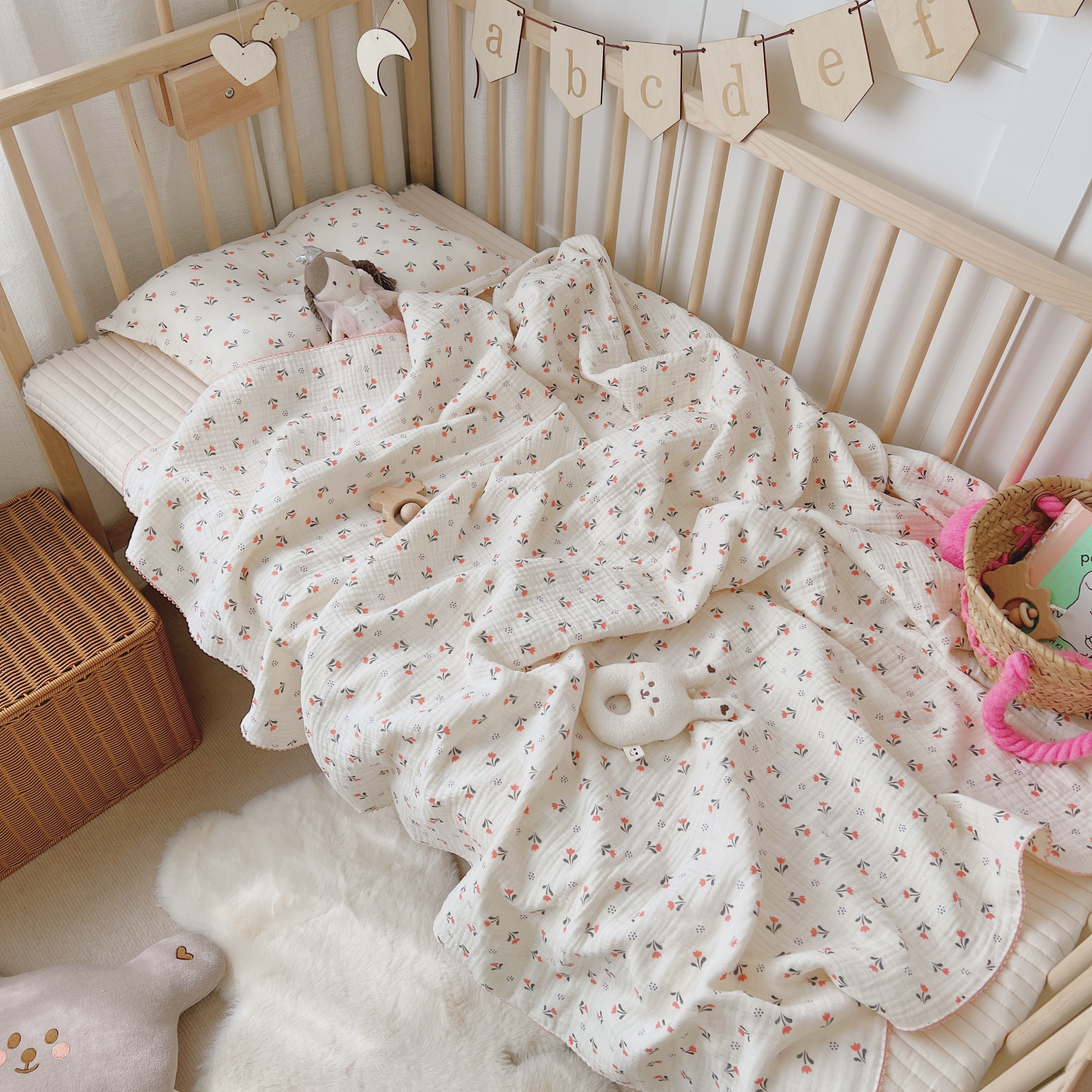 VCLIFE Cute Pattern Muslin Cotton Baby Blanket | Wayfair