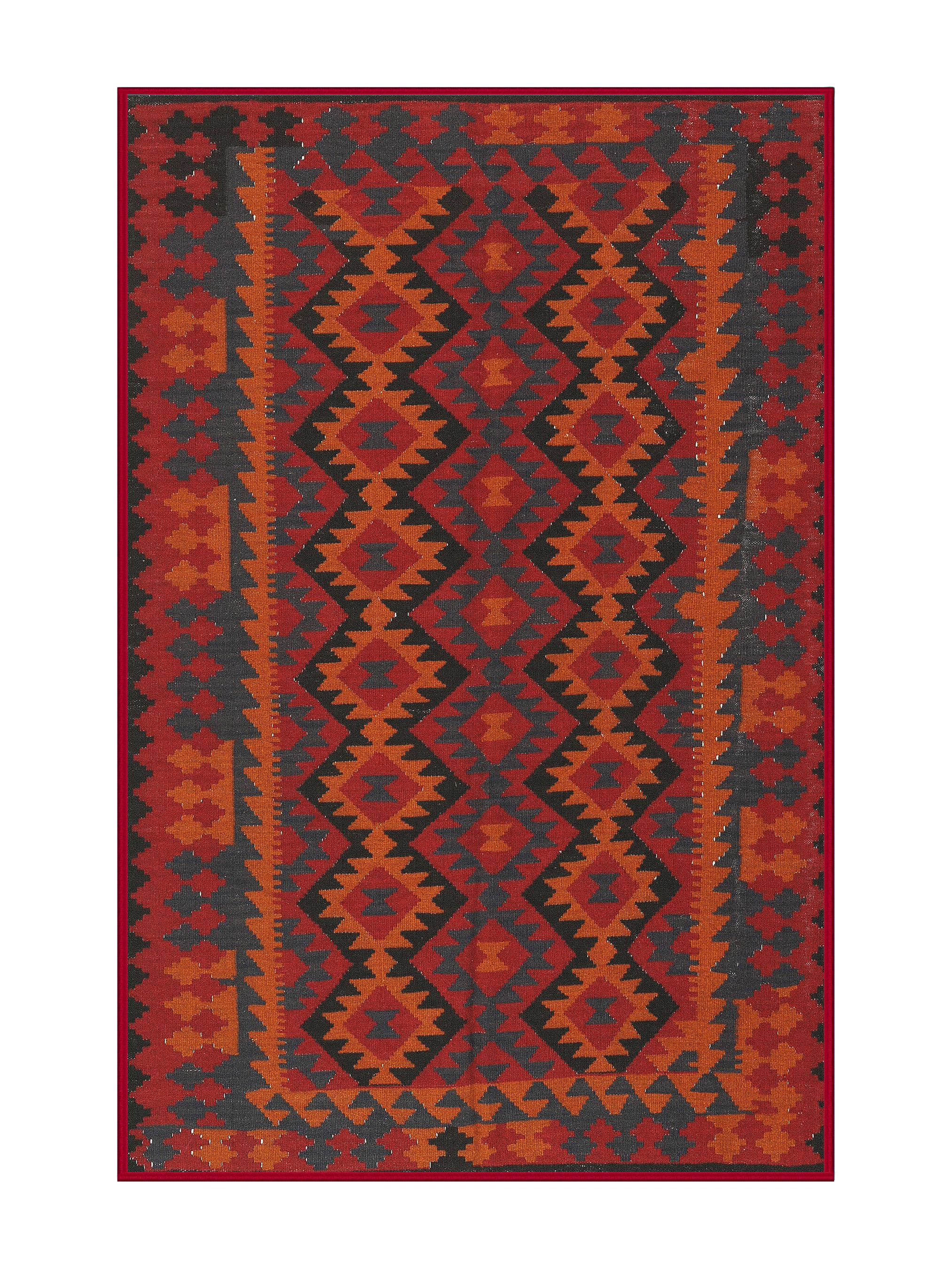 Bloomsbury Market Tortez Traditional Mehroon/Black/Cream Area Rug ...