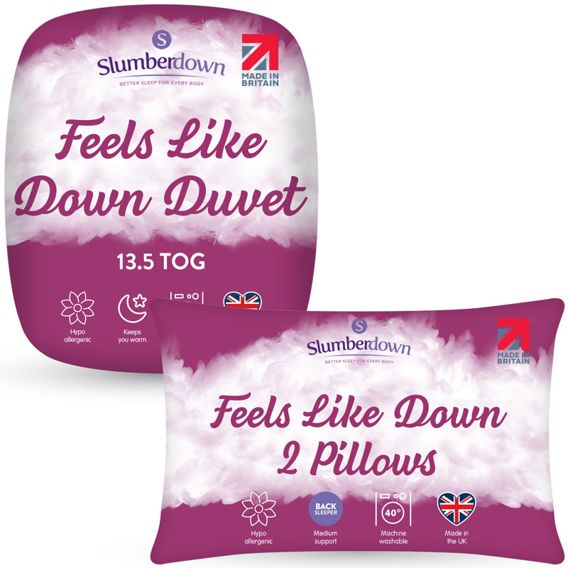 Slumberdown Feels Like Down 13.5 Tog Winter Duvet with 2 Medium Support ...
