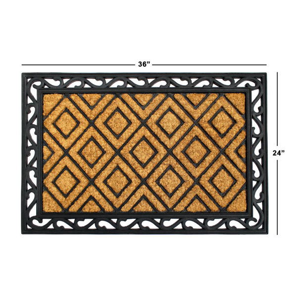 Lark Manor™ Altarik Diamond Rubber Coir 36 in. x 24 in. Non-Slip ...