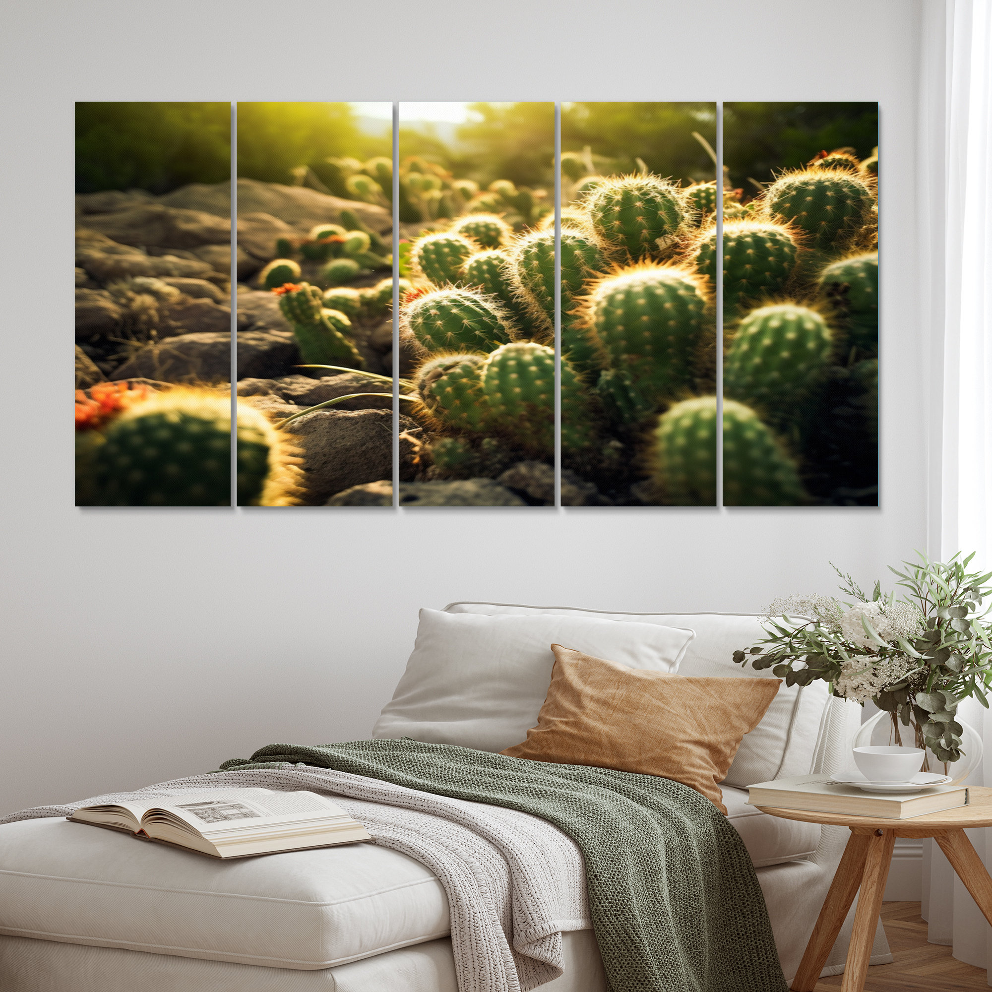 Design Art Cactus Perfection Sunrise III - Cactus Metal Wall Decor Set ...