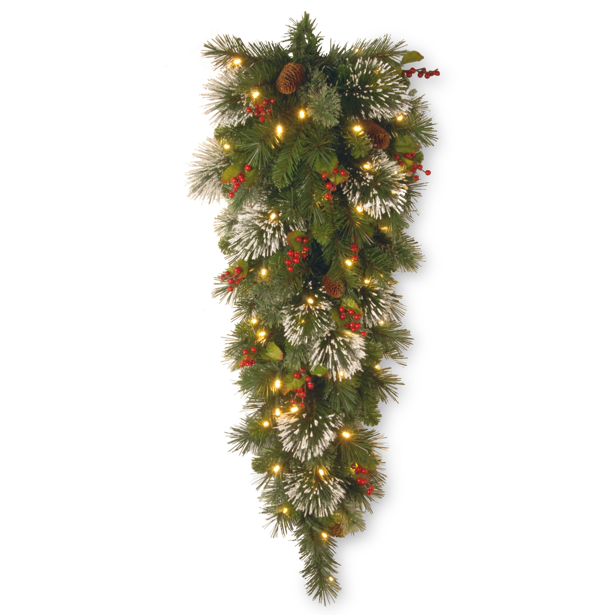 National Tree Co. Wintry Lighted Faux Pine Swag & Reviews | Wayfair